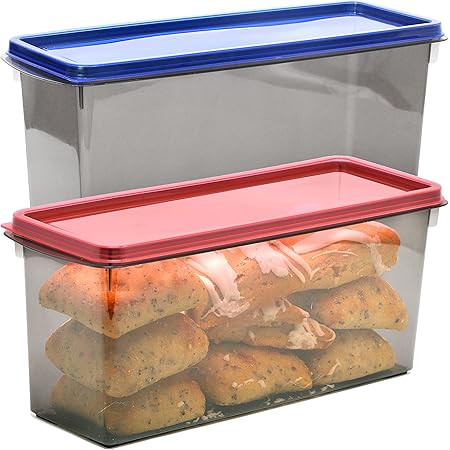 Amazon.com: Youngever 2 Pack Plastic Bread Container, Bread Storage ...