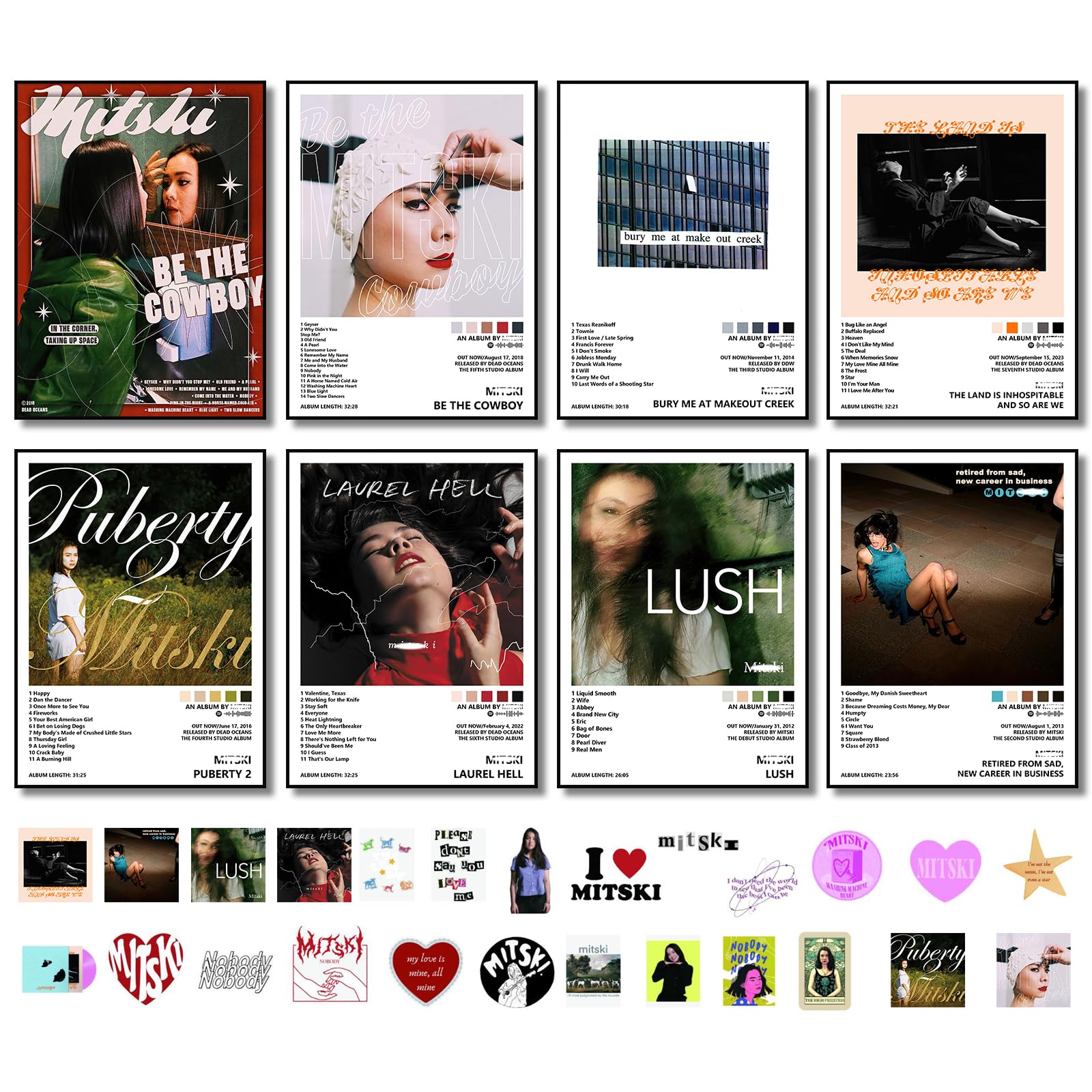 Buy Mitski 8 Pcs 8 * 11 inch (with 25 Pcs Stickers) Album Cover Music s ...