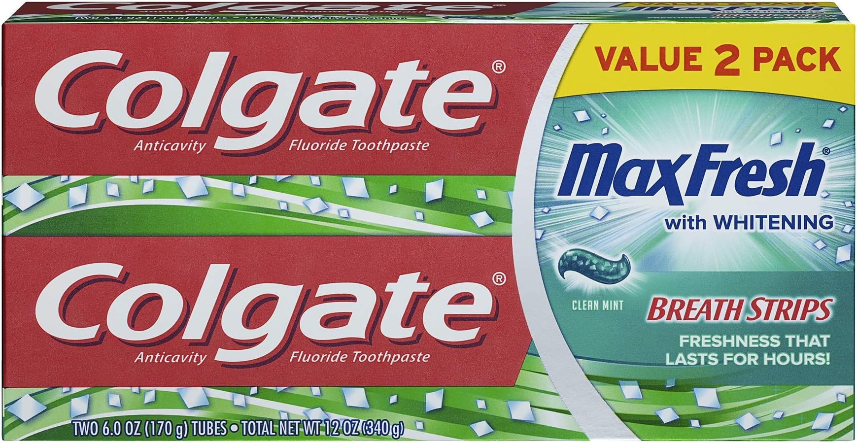 Amazon.com : Colgate Max Fresh Whitening Toothpaste with Breath Strips ...