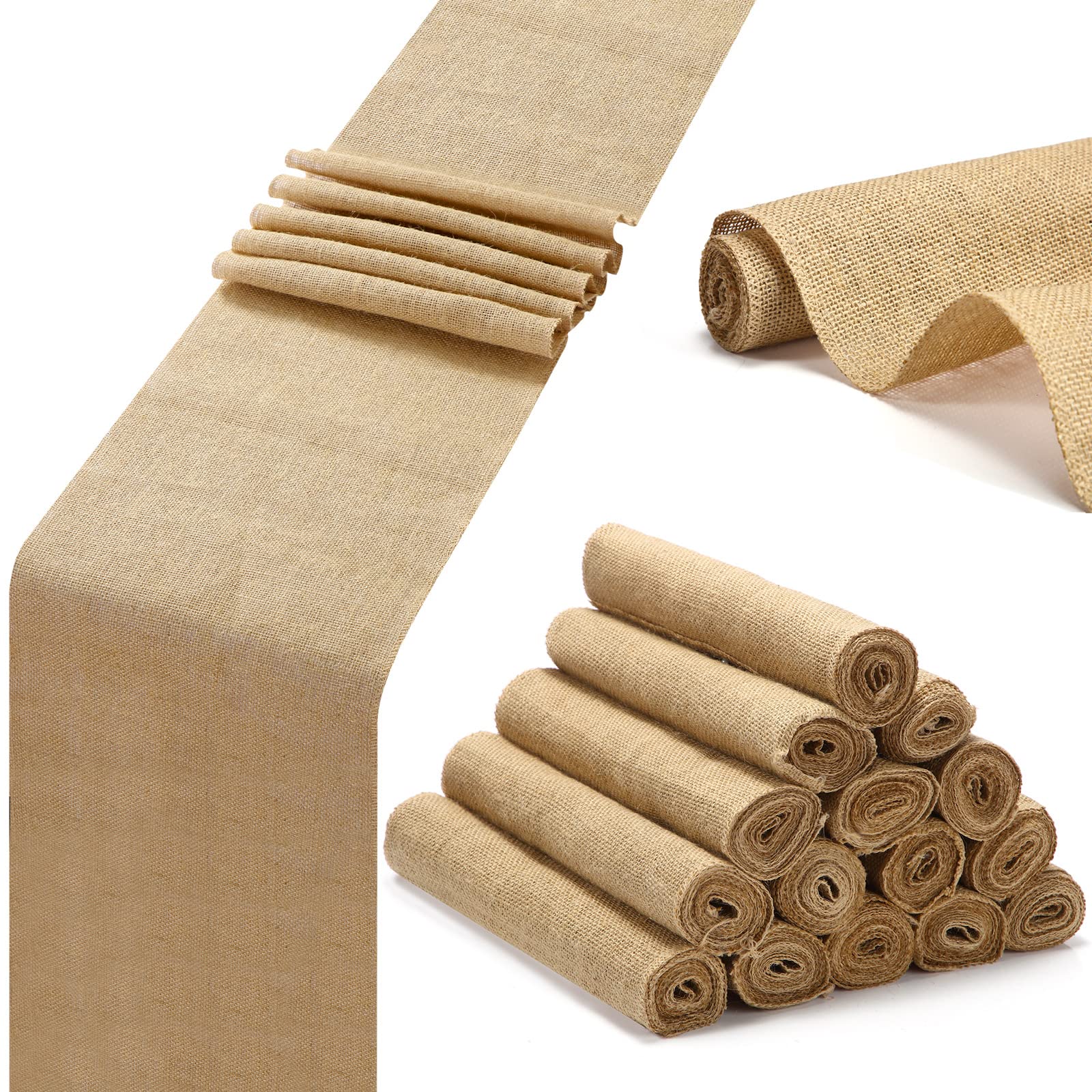 Amazon.com: 15 Pack Burlap Table Runners Bulk 12 x 71 Inch Rustic Jute ...