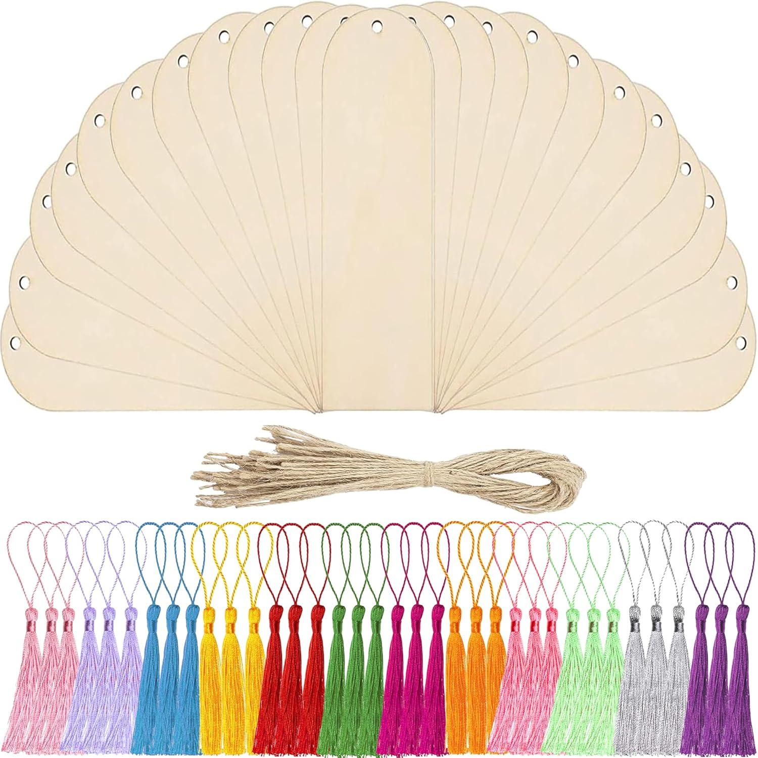 Amazon.com: 108 Pieces Wood Blank Bookmarks Set, BetterJonny 36Pcs ...