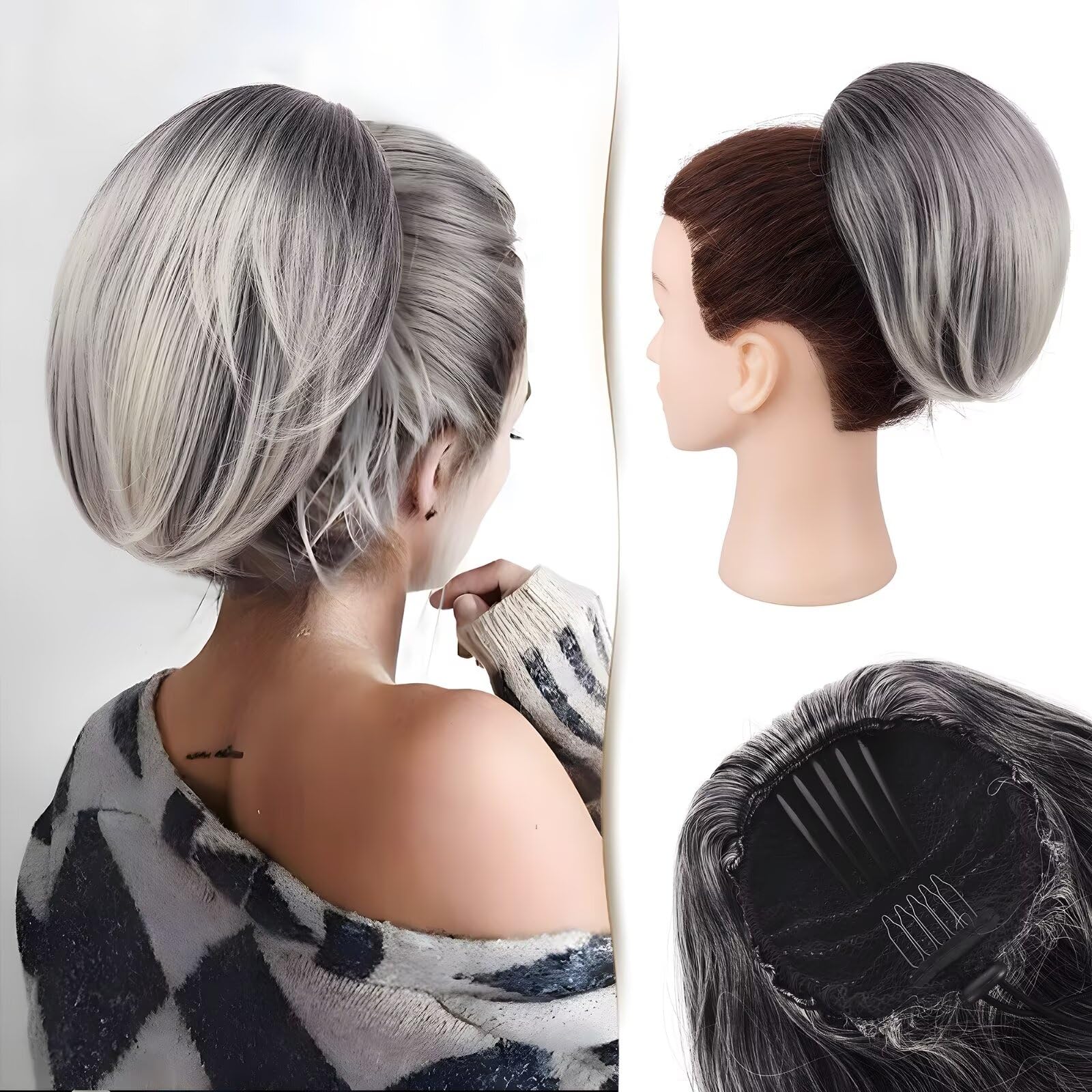 Amazon.com : Sidaila Messy Bun Hair Piece 10 Ponytail Extension Short ...