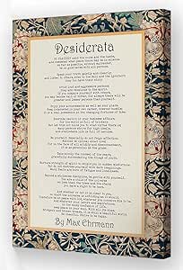 Amazon.com: Jelyfisg Desiderata Poem Wall Art Poetry Poster Vintage ...