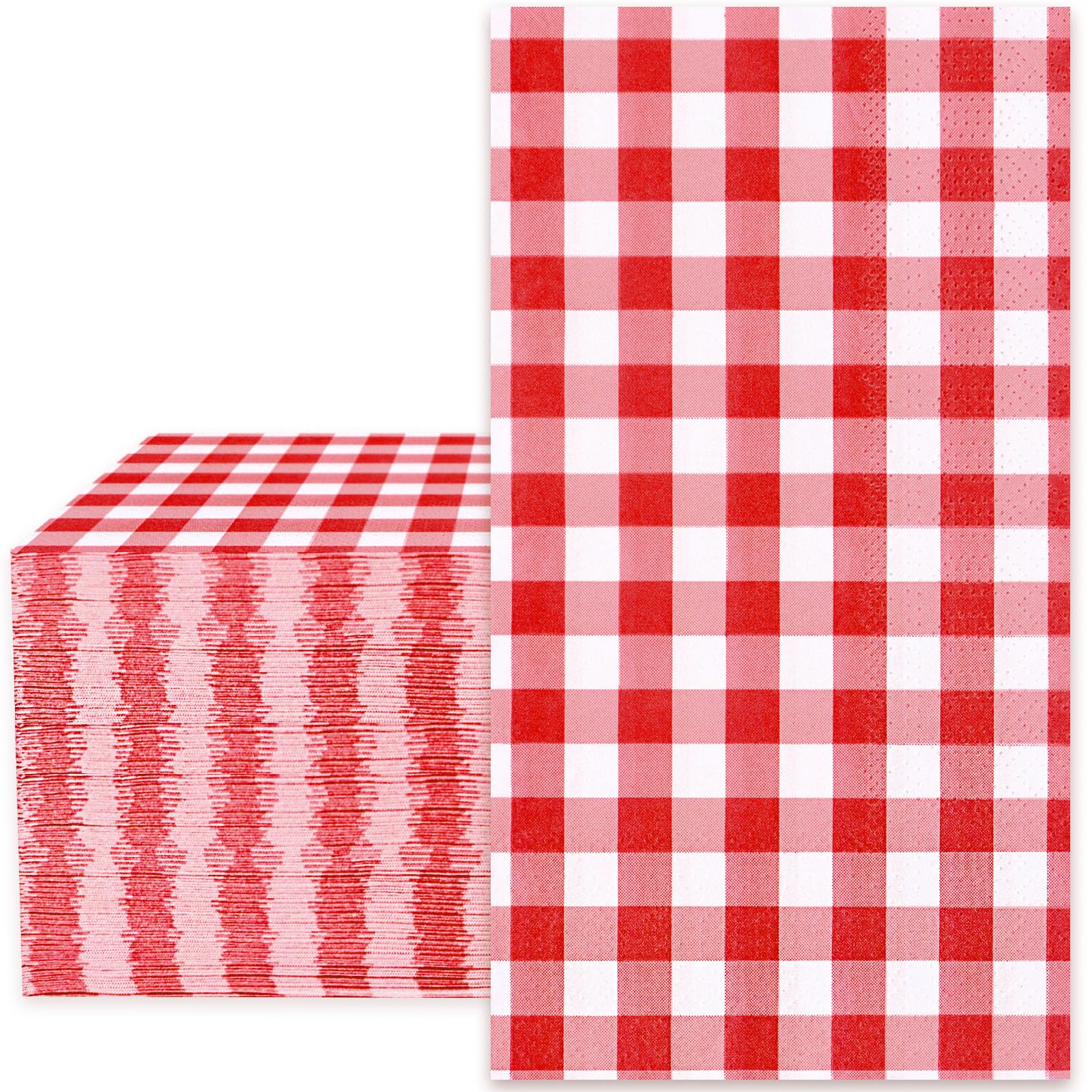 Amazon.com: Whaline Red Guest Napkin Buffalo Plaid Disposable Paper ...