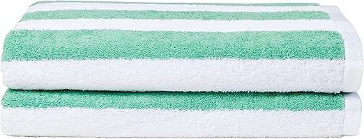 Amazon.com: Amazon Basics 100% Cotton Terry Cabana Stripe Pool & Beach ...