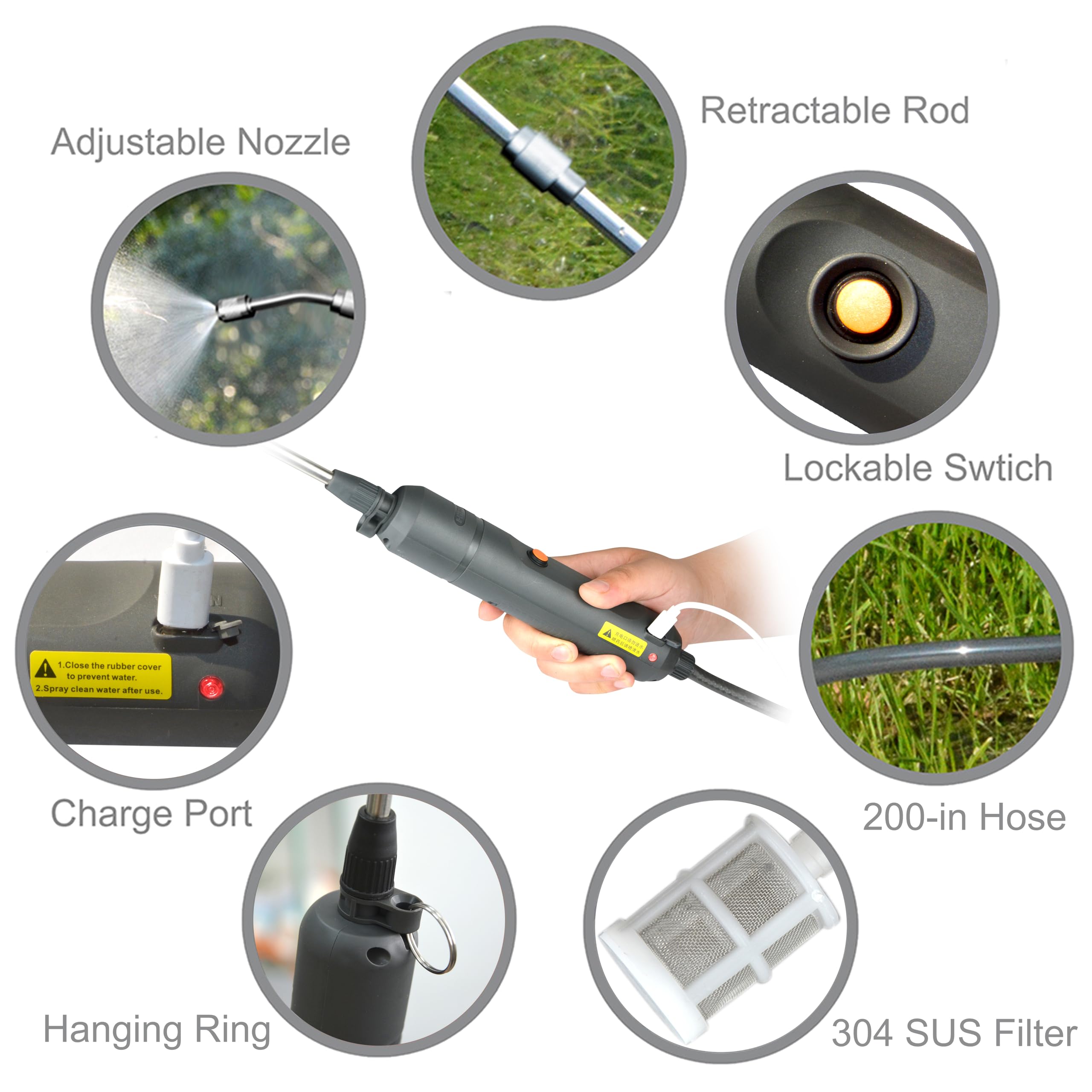 Snapklik.com : HIFAY ESH Battery Powered Sprayer Wand Built-in 4000mAh ...