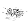 HOMICHEF 14-Piece Nickel Free Stainless Steel Cookware Set Whole-Clad 3 ...
