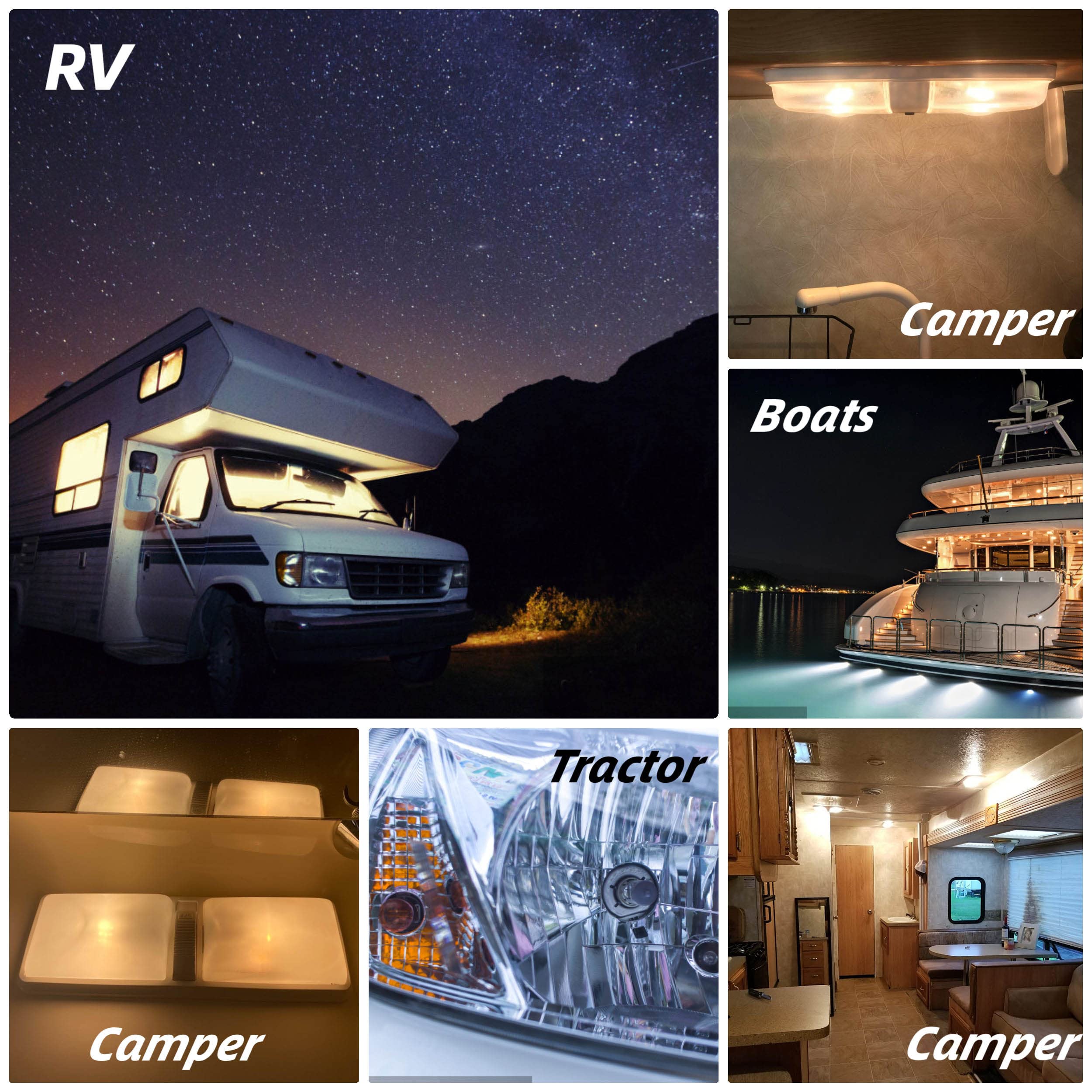 Snapklik.com : BA15D 12 Volt LED RV Camper Interior Light Bulbs,1076 ...