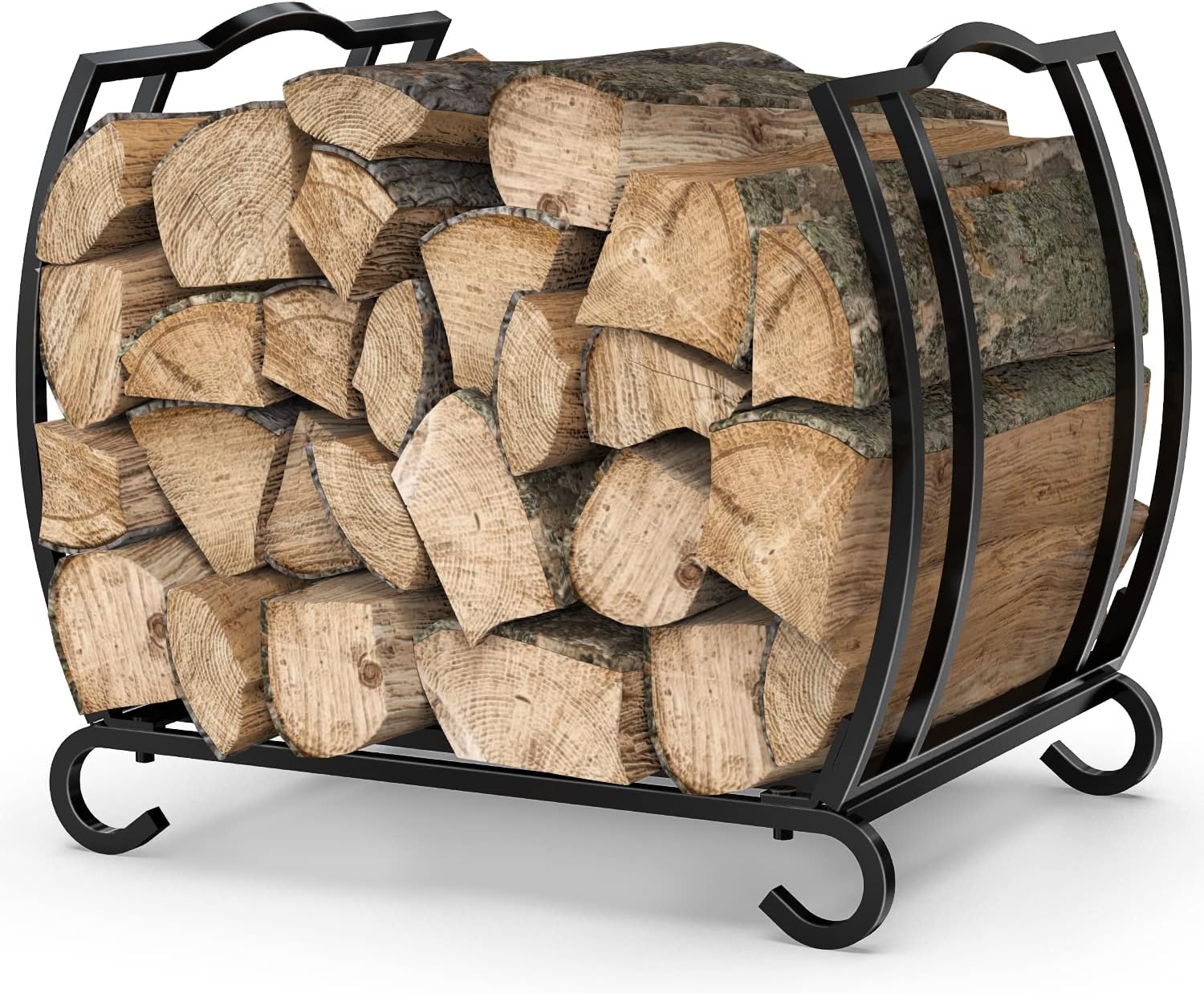 onlyfire 28" Metal Firewood Rack, Outdoor/Indoor Heavy Duty Log Stores ...