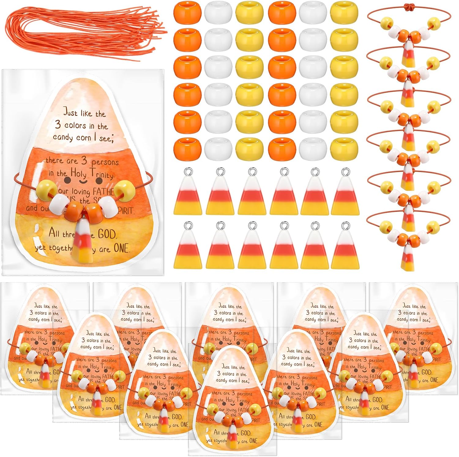 Amazon.com: Ferreve 100 Sets Halloween Candy Corn Trinity Craft Kit ...