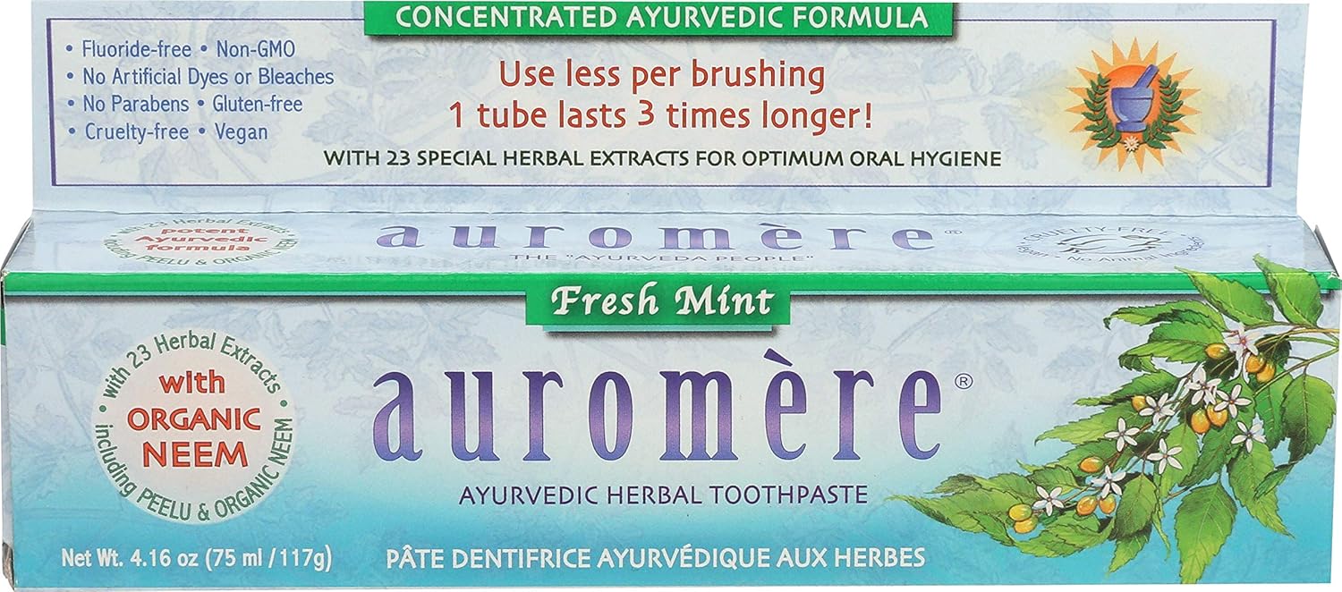 Amazon.com: Ayurvedic Herbal Toothpaste Fresh Mint by Auromere 4.16 ...