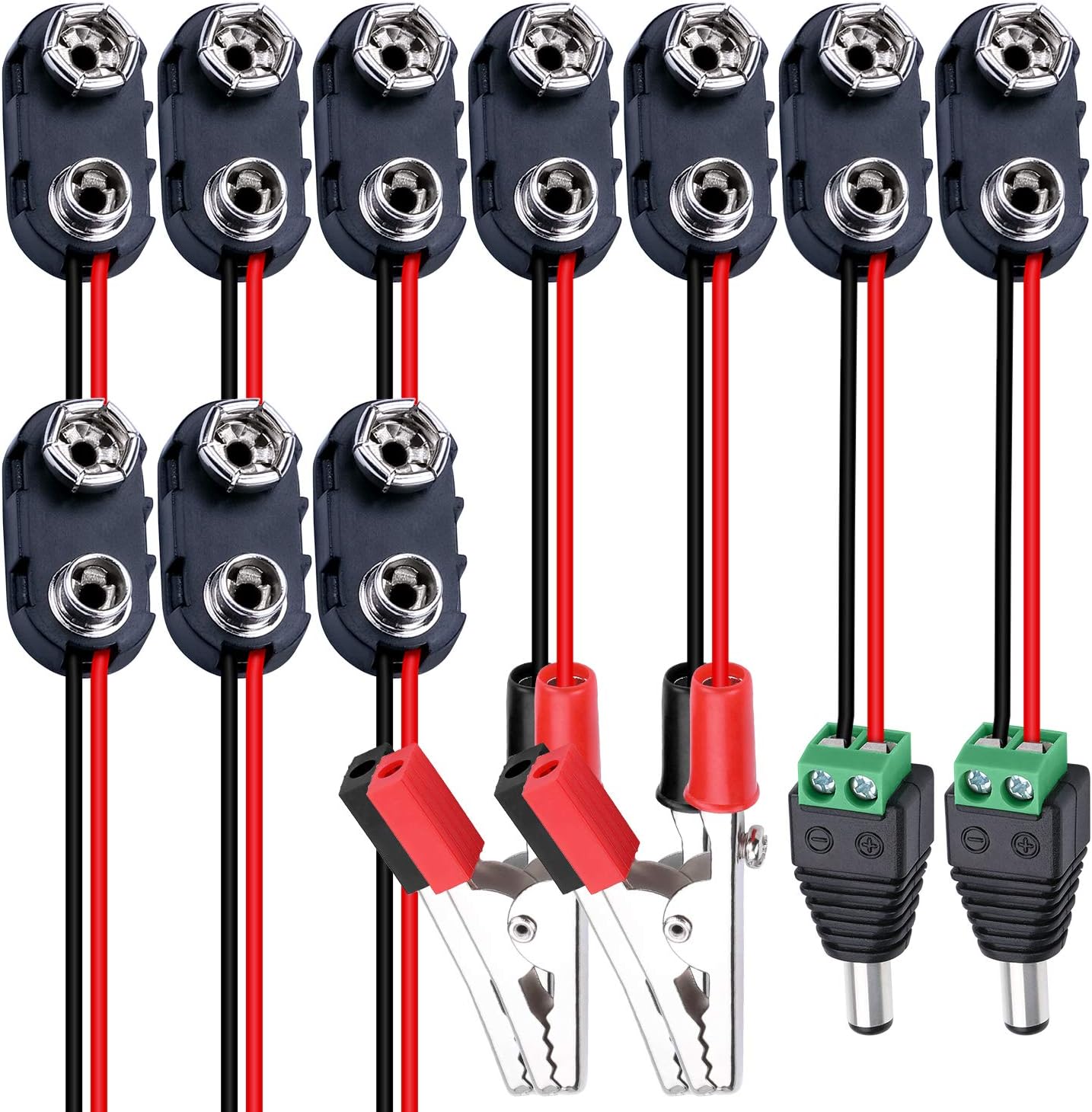 Amazon.com: PKCELL 9V Battery Connector,9V Dry Battery 6F22 Carbon Zinc ...