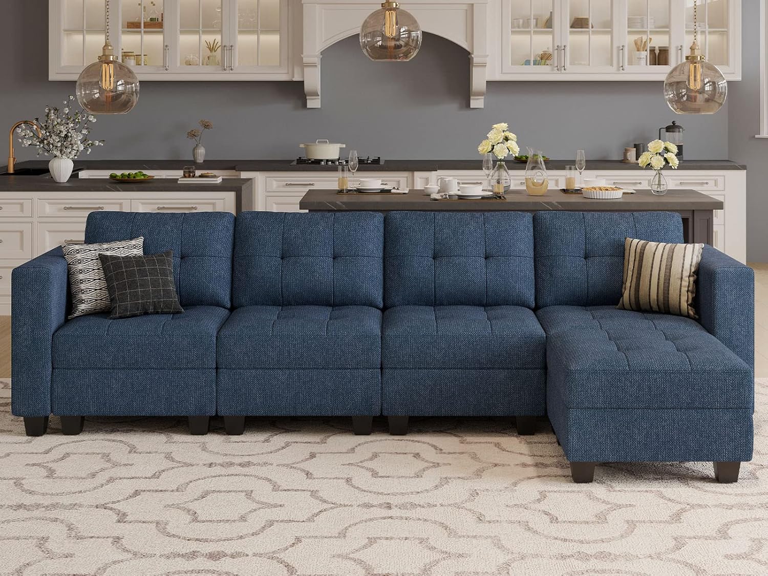 Amazon.com: Belffin Convertible Modular Sectional Sofa Couch with ...