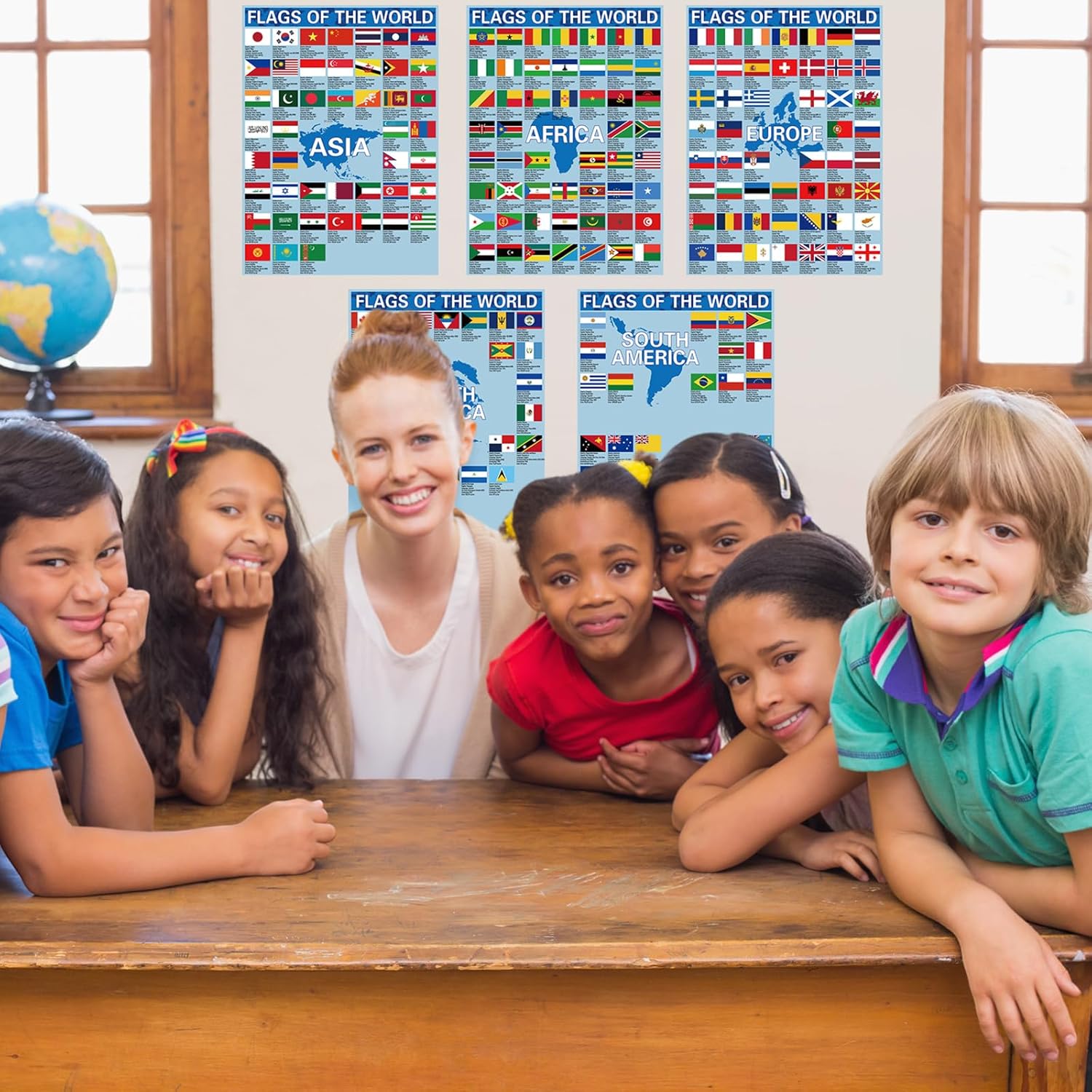 Outus 5 Pieces Flags of The World Posters World Flags Classroom Poster ...