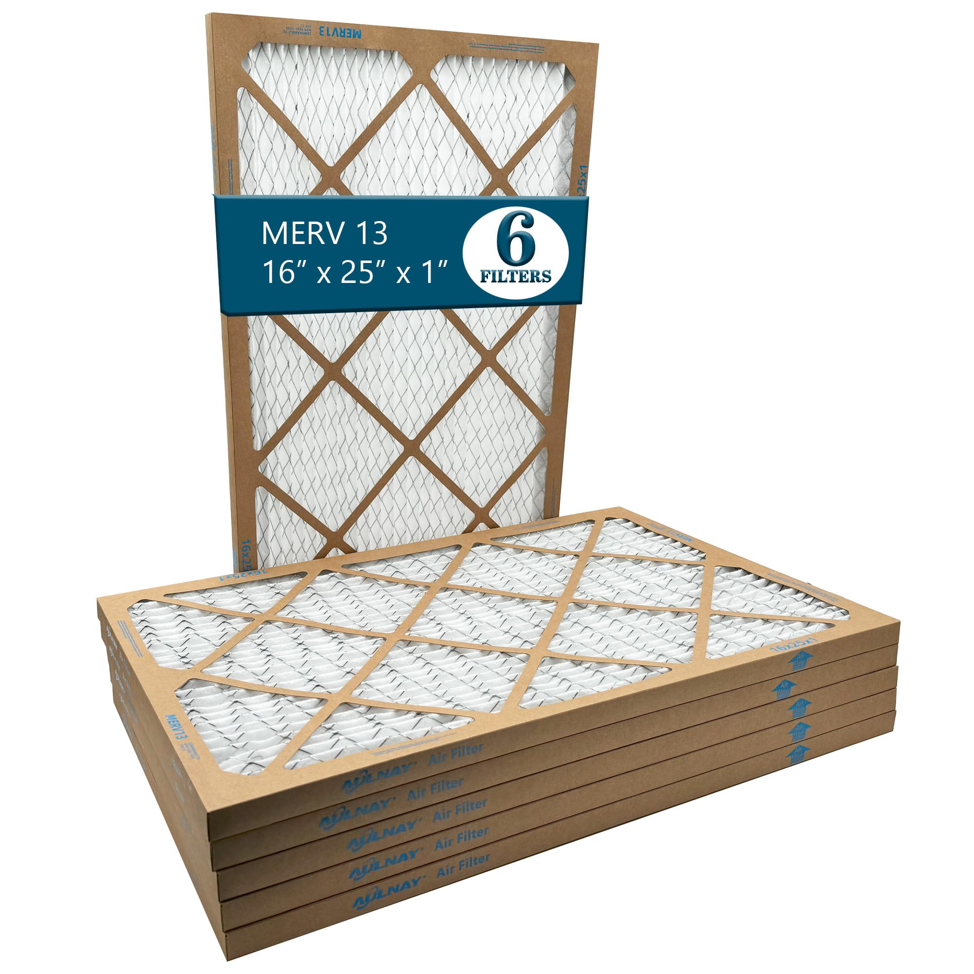 Furnace AC Air Filter MERV 13, 16" x 25" x 1" Pleated Air Filter for ...