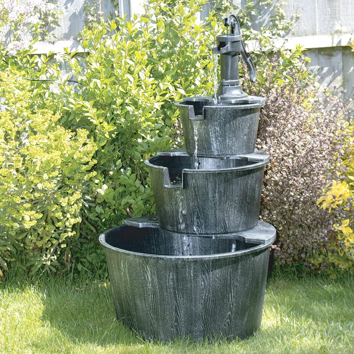Kyoto Three Bowl Cascade Garden Patio Water Feature with White LED ...