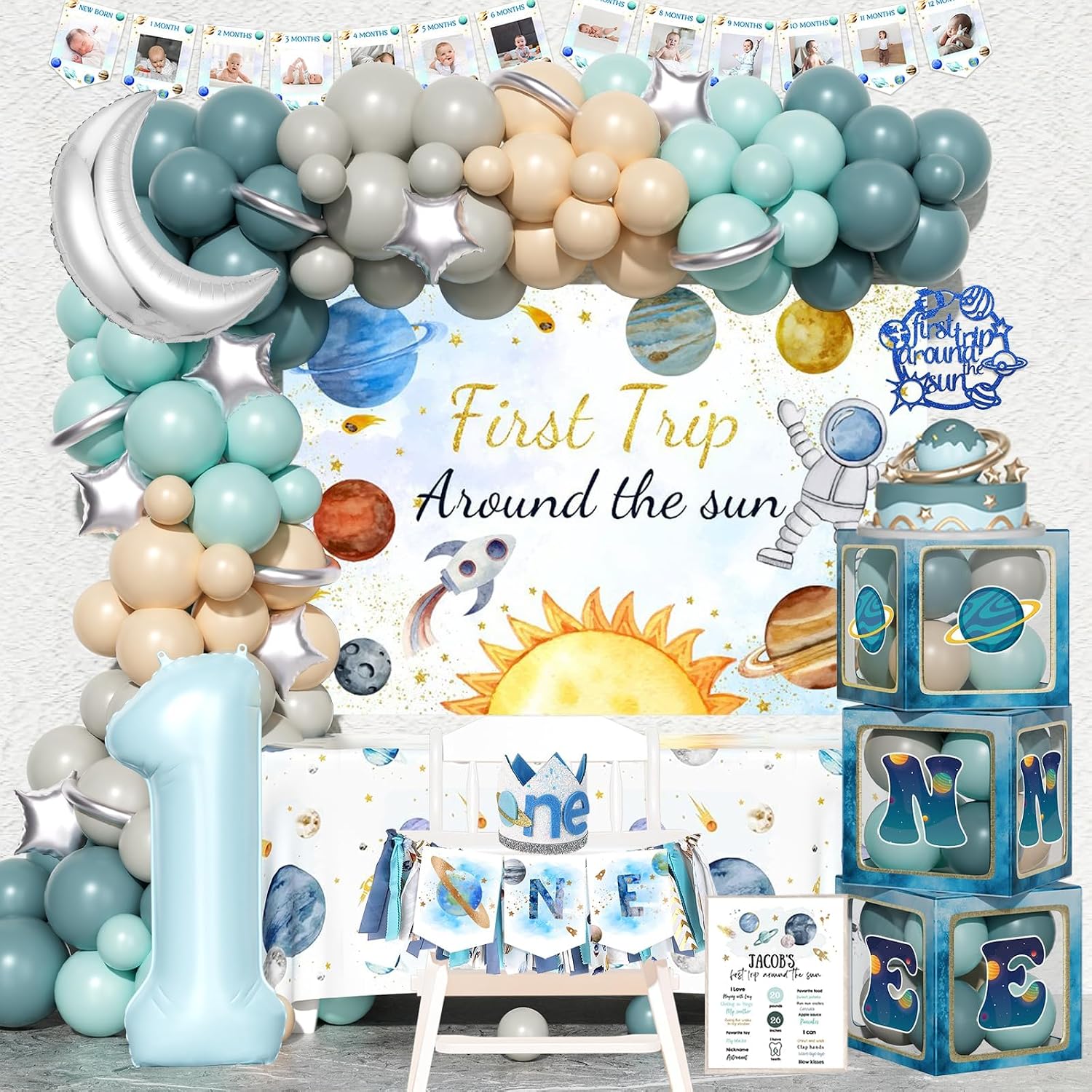 Amazon.com: Party Inspo First Trip Around the Sun Decorations, 1st ...