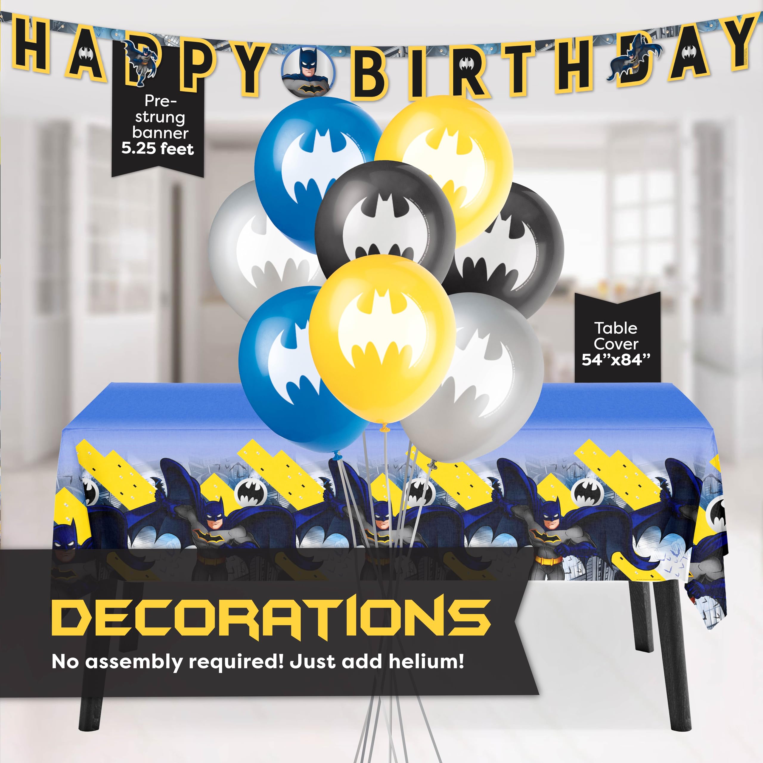 Snapklik.com : Batman Birthday Decorations And Party Supplies Serves 16 ...