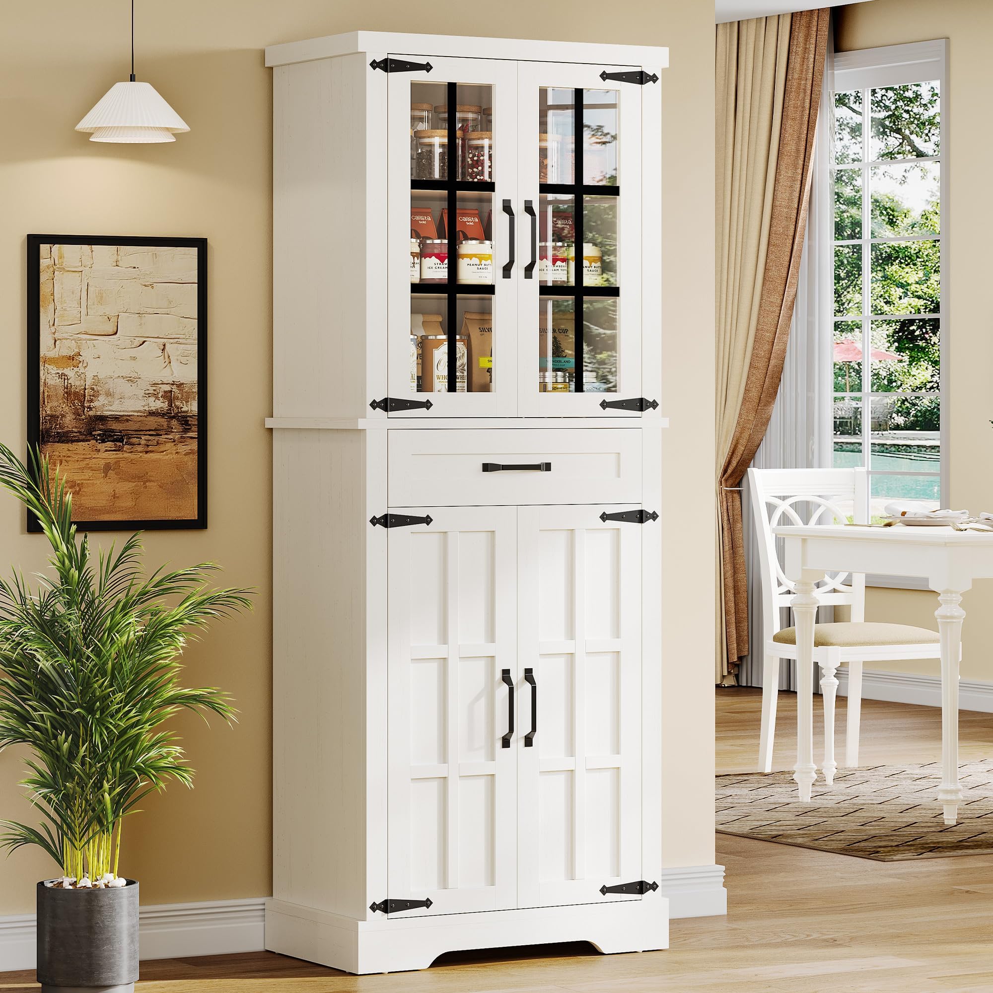 Rustic Pantry Cabinet DWVO Kitchen Pantry Cabinets, 71" Tall Farmhouse