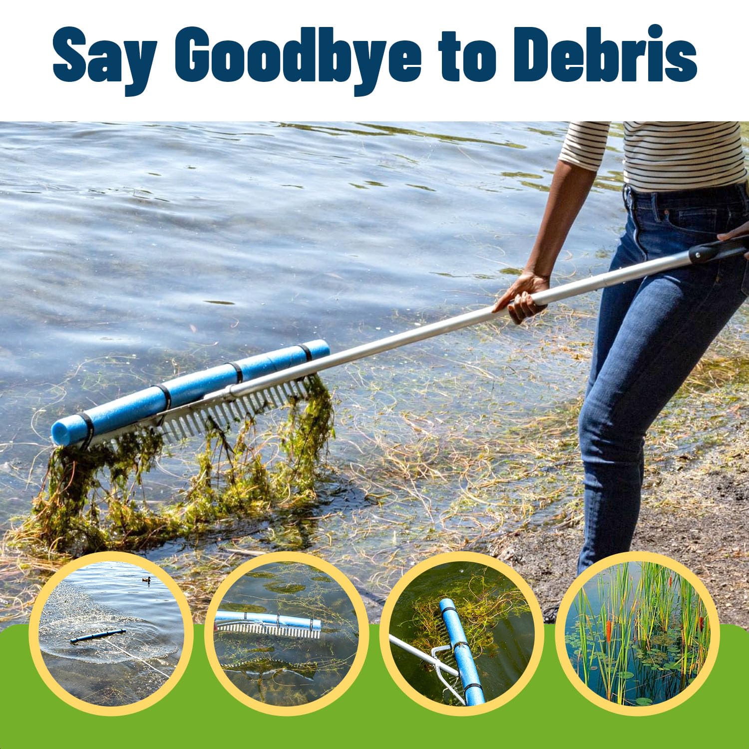 Snapklik.com : Eversprout Lake Rake Robust Pond Tool For Outdoor Ponds