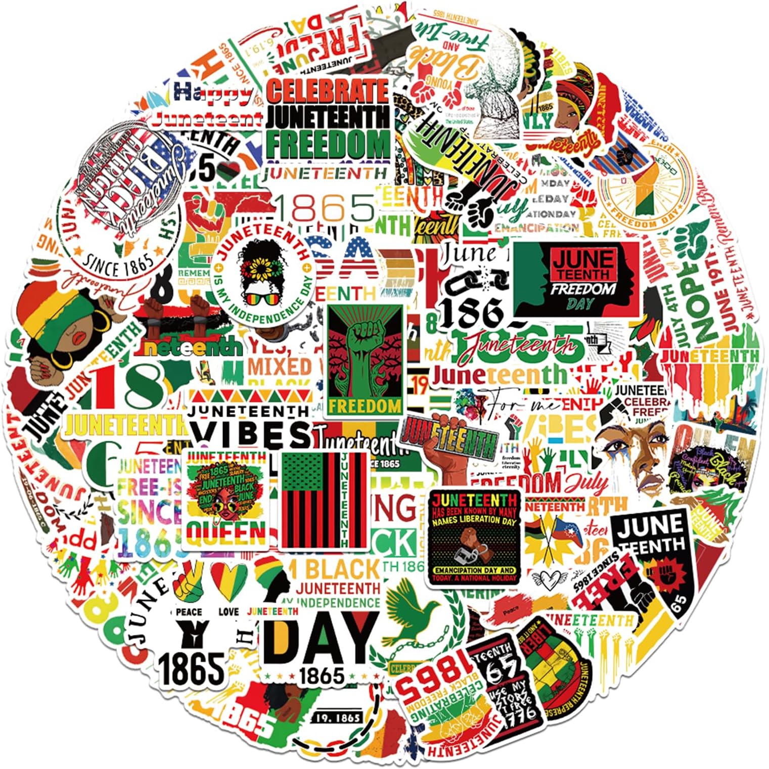 Amazon.com: Juneteenth Stickers |100Pcs Black Liberation Day Waterproof ...