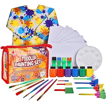 Amazon.com: Washable Paint for Kids Set with Classic and Glitter Non ...