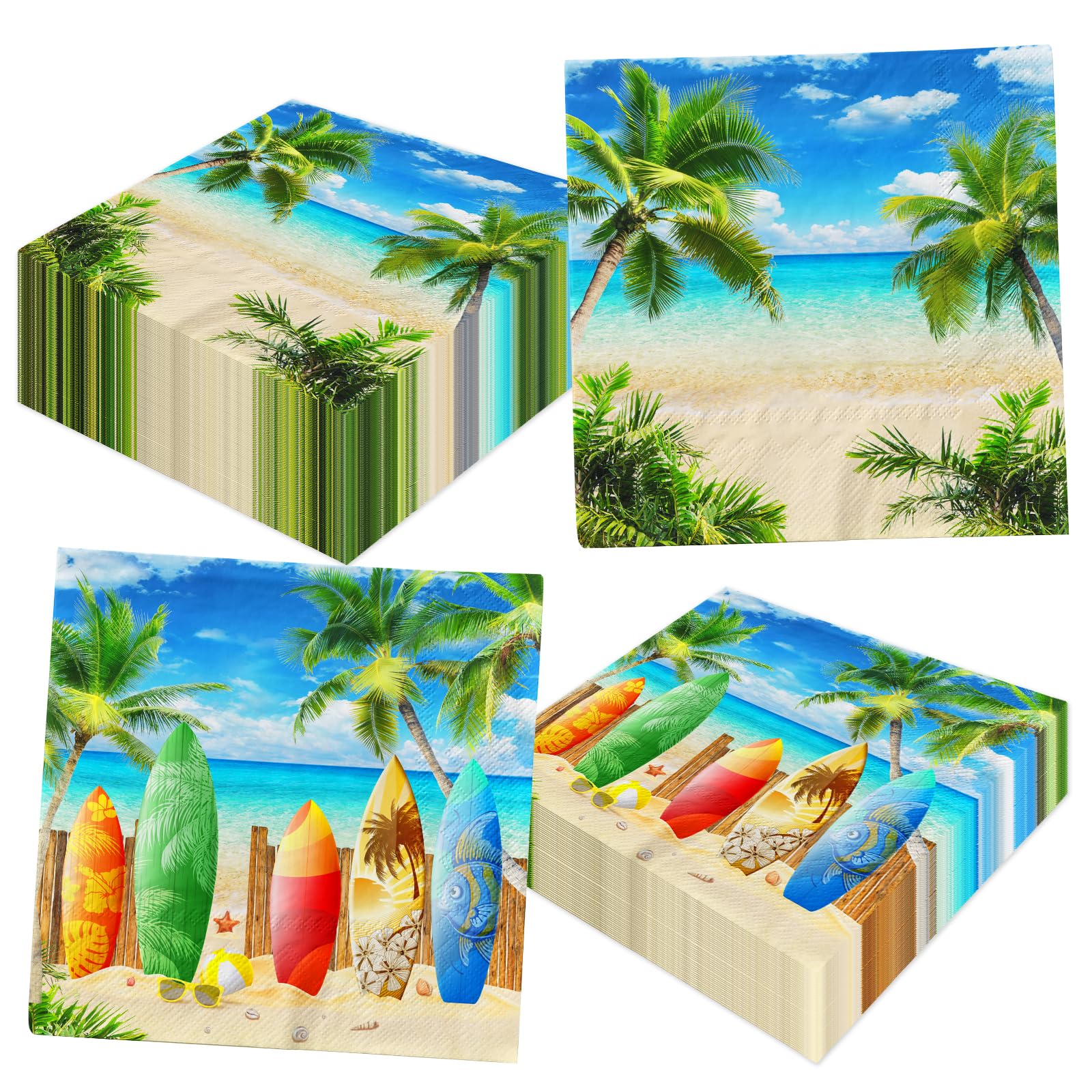 Amazon.com: Summer Beach Napkins, 40pcs Hawaiian Paper Napkins ...