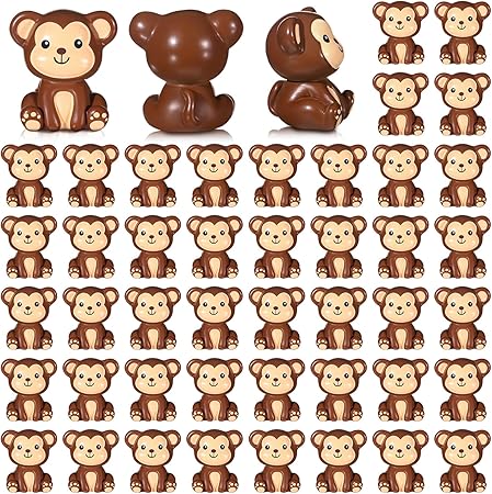 Amazon.com: Silipull 50 Pcs Mini Monkey Figurines Resin Monkey Figures ...