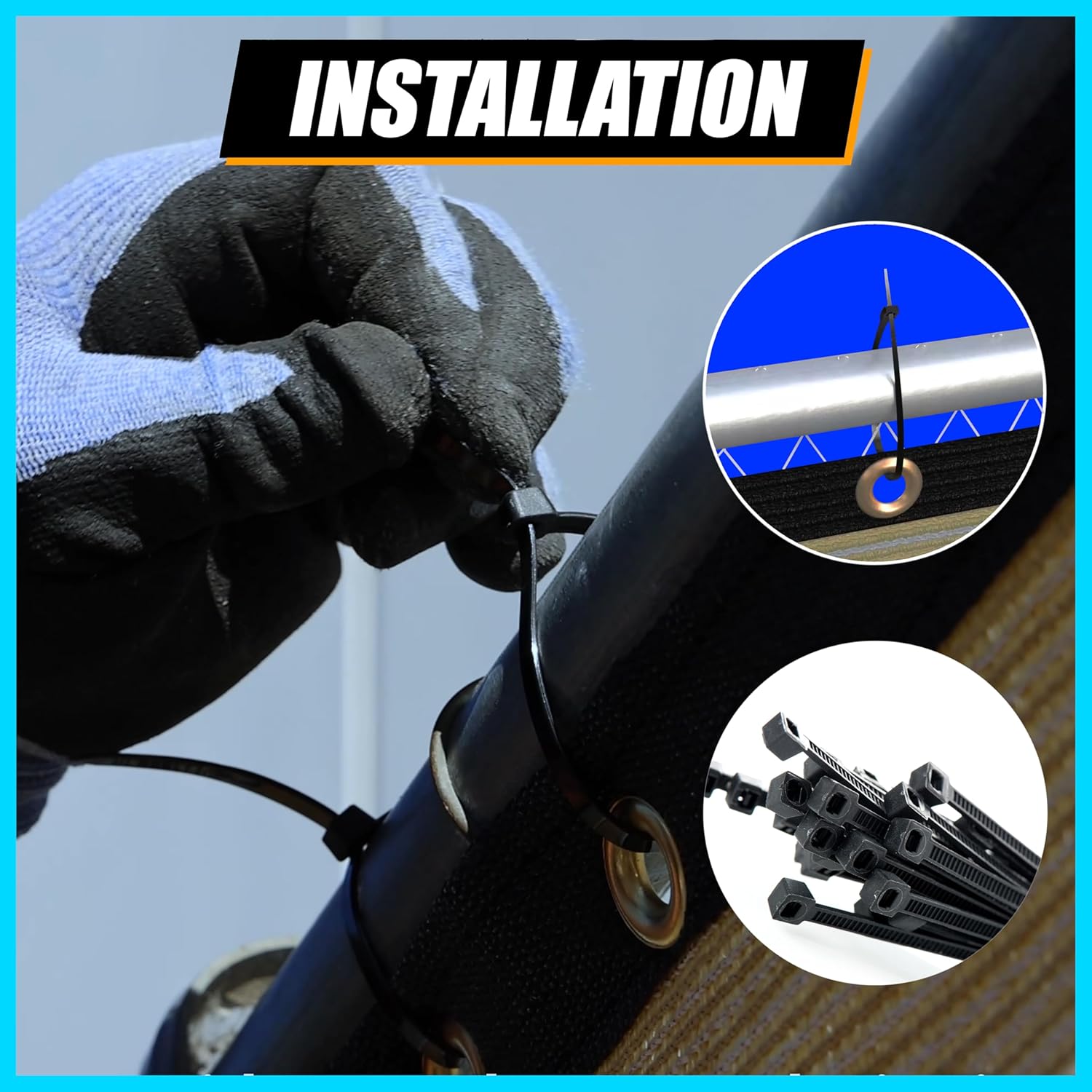 ShadeMart Pantalla de privacidad para valla negra de 4 x 50 pies, tela ...