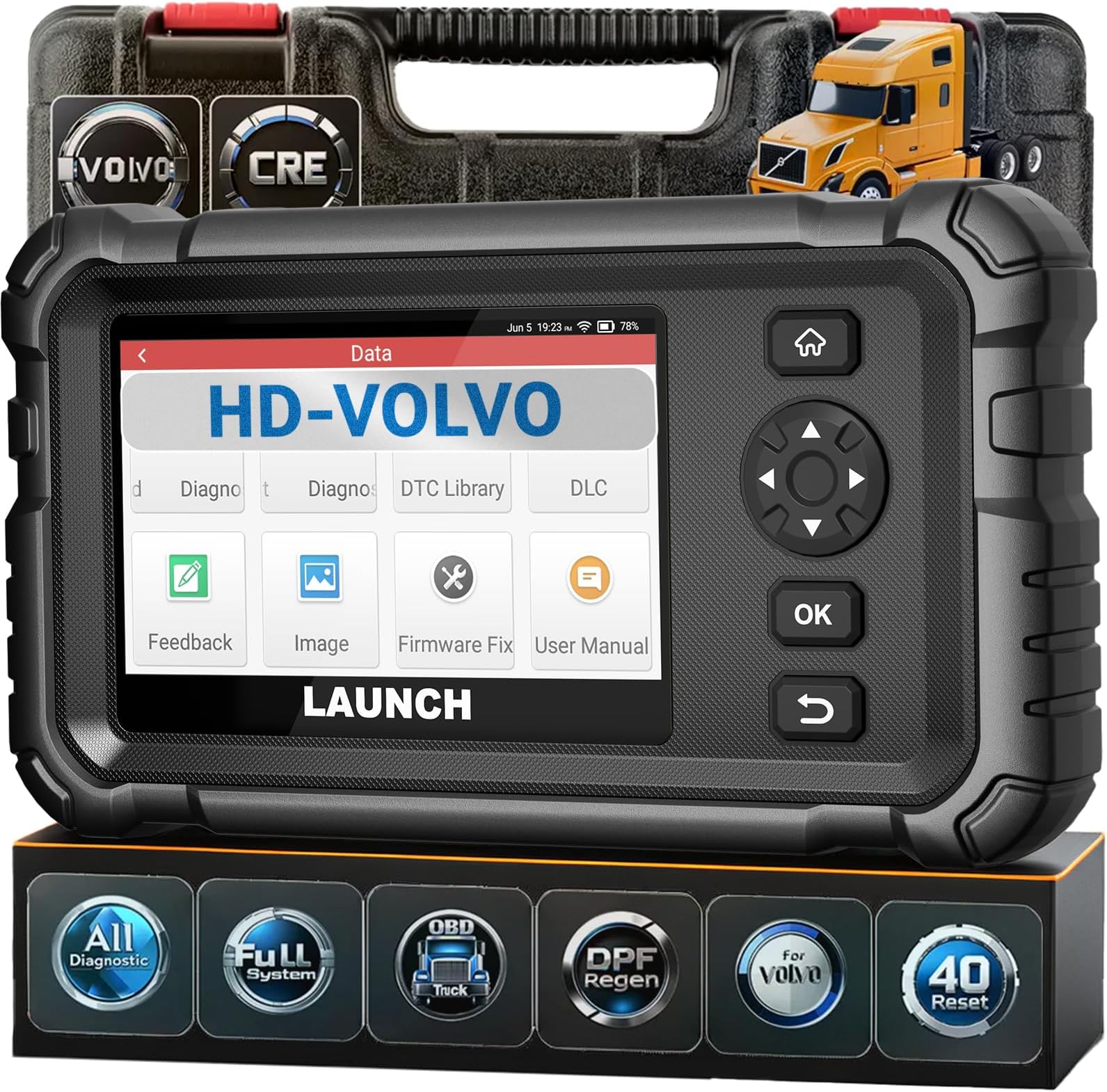 Amazon.com: LAUNCH CRP129 HD Heavy Duty Truck Scanner, Full System ...