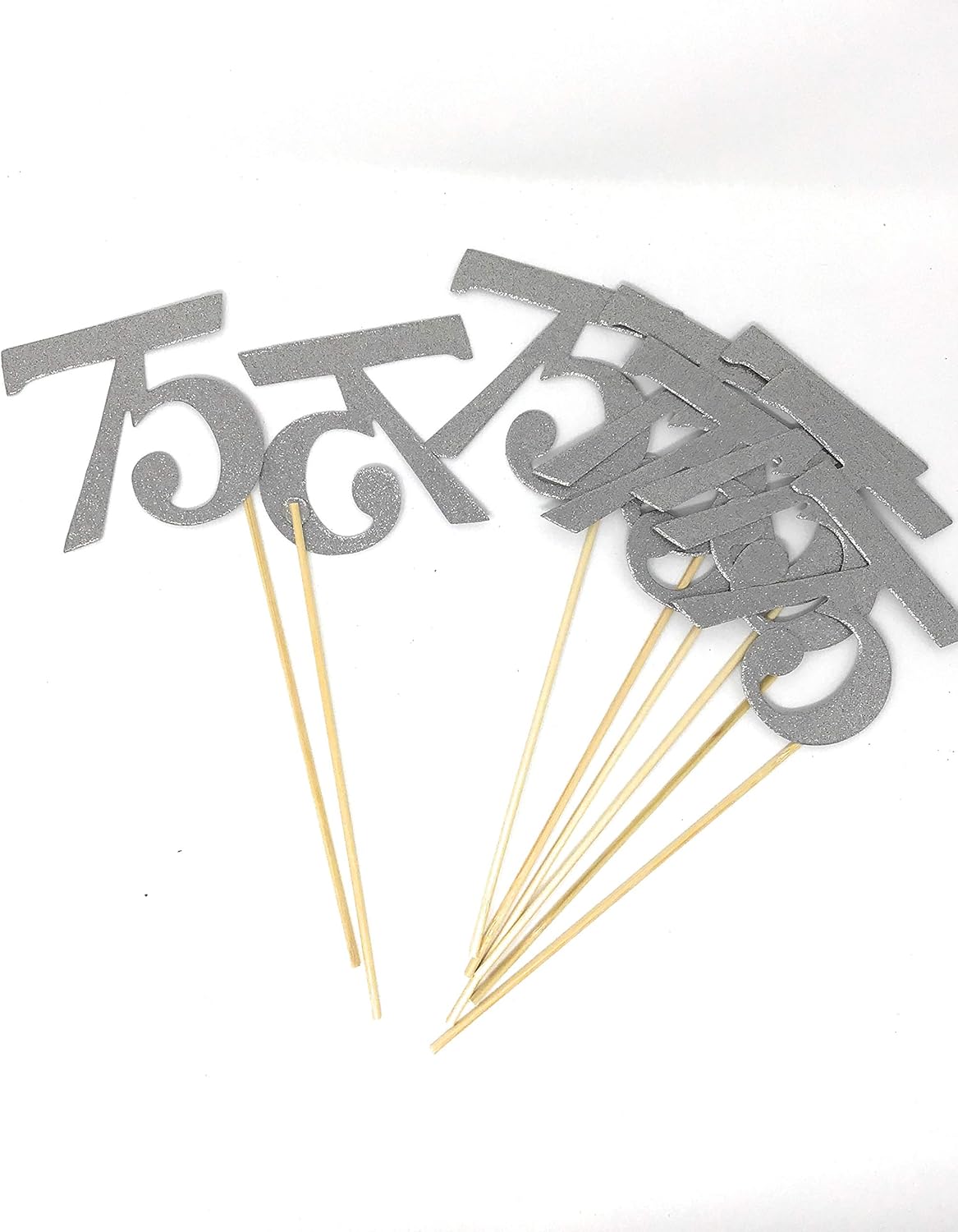 Amazon.com: PaperGala Number 75 Set of 8 Double Sided Real Glitter ...