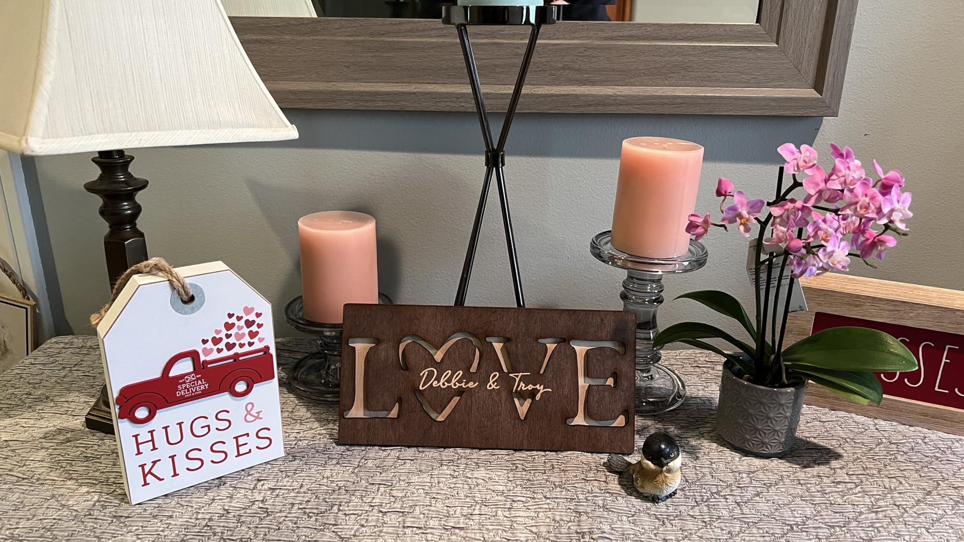 Amazon.com: 3D Carved Love Sign, Personalized Love Sign with Couple's ...