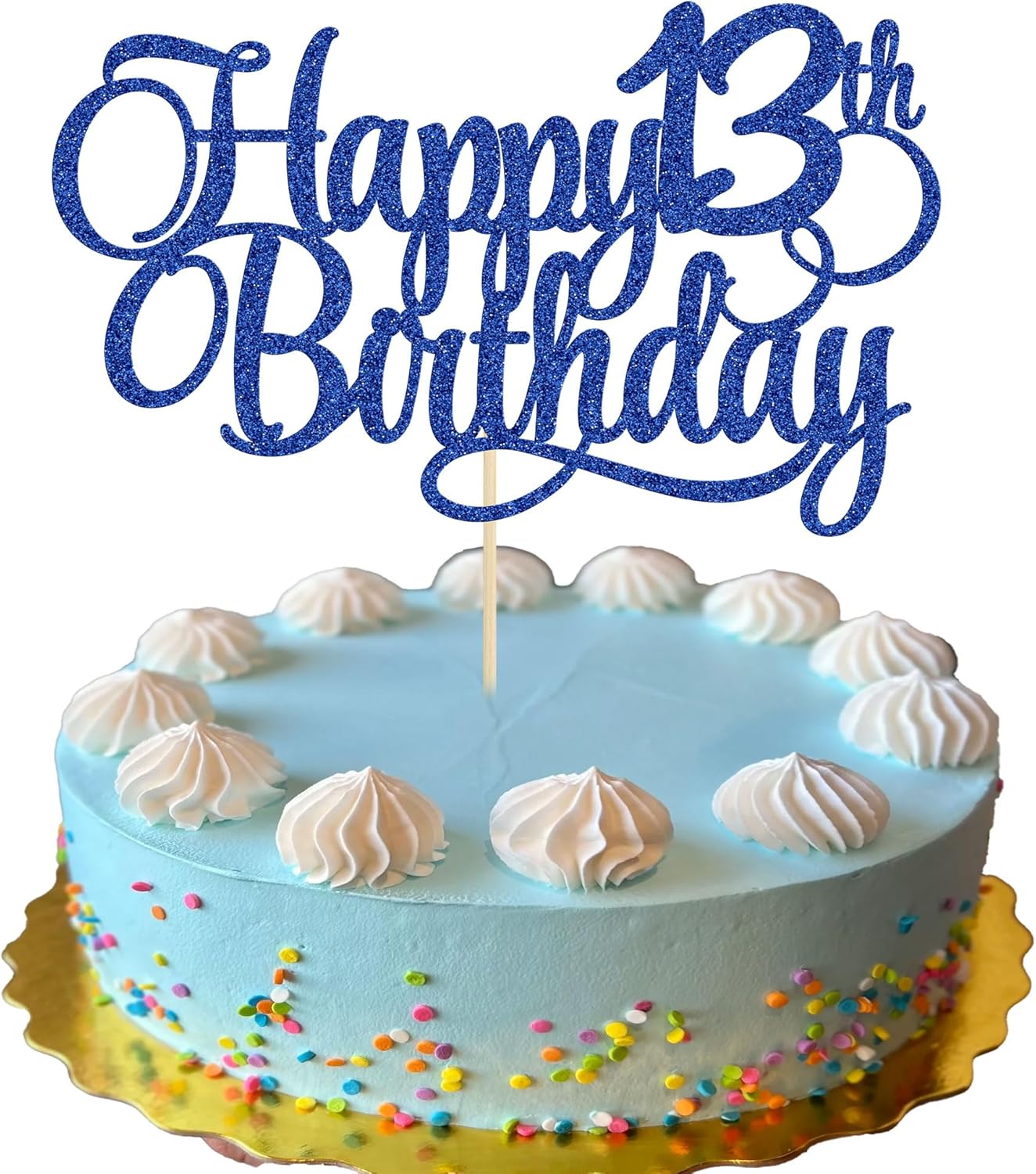 Amazon.com: 1 Pack Happy 13th Birthday Cake Topper Glitter Number 13 ...