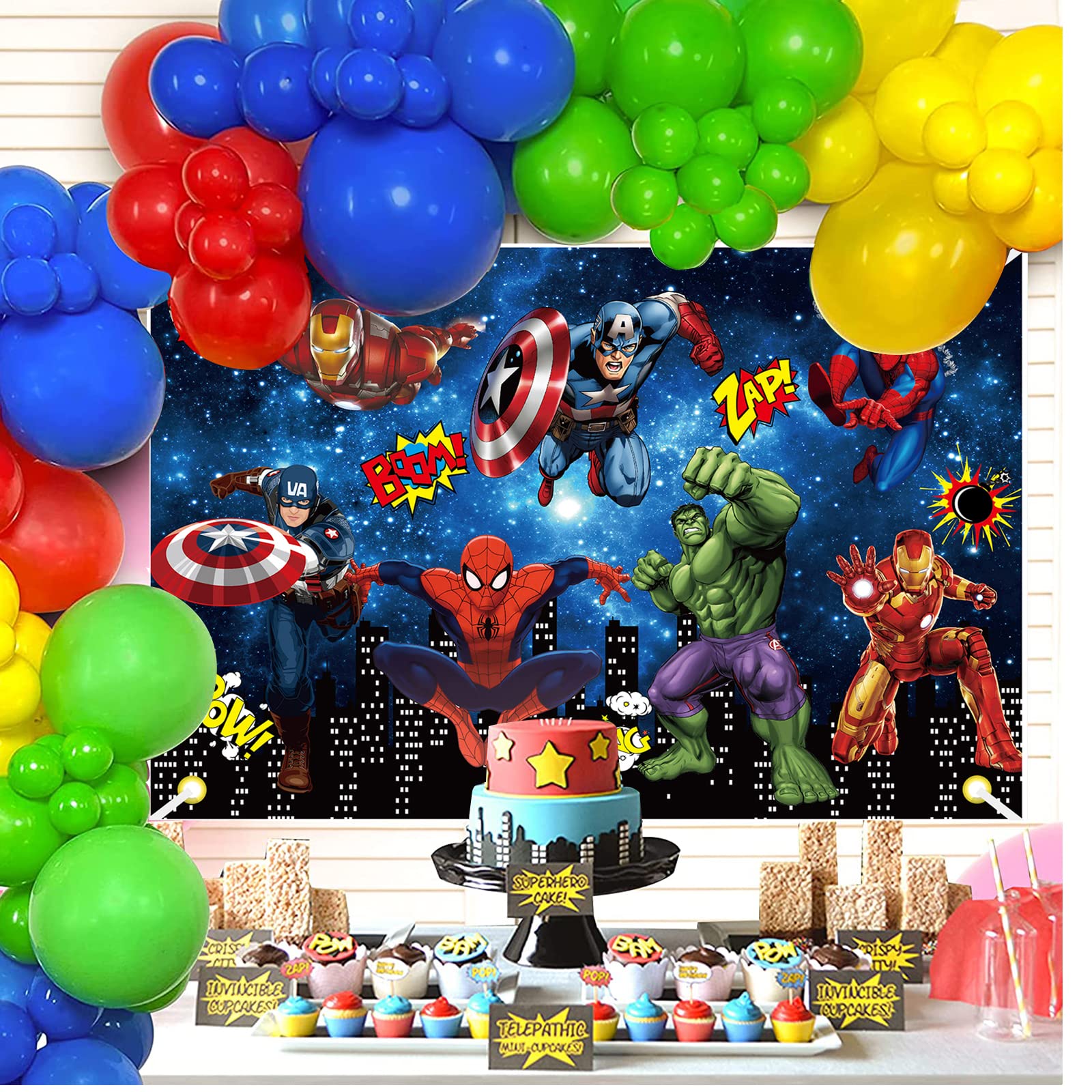 Superhero Birthday Decorations Superhero Party Backdrop 5x3FT - Comic ...