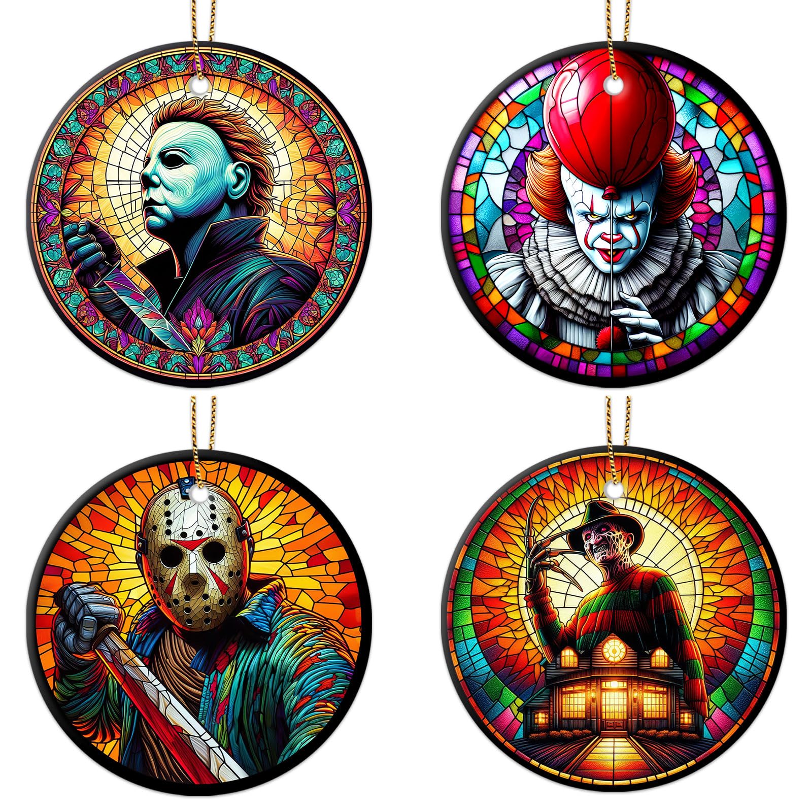 Amazon.com: 34HD Gifts for Christmas, 4pcs Ceramic Horror Characters ...