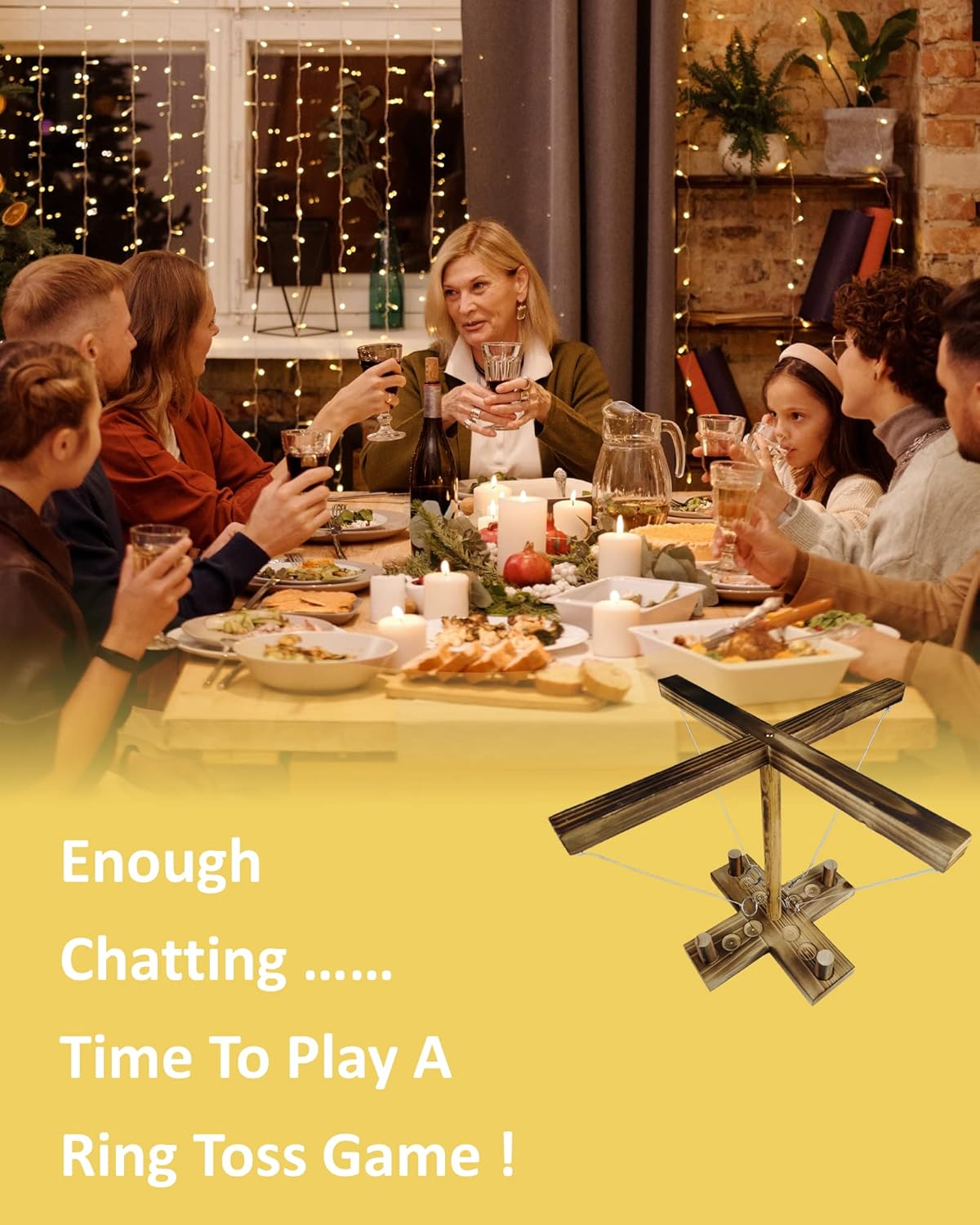 Hook and Ring Toss Game-Hookey Clash Adults Battle Fling Up to 4 Player ...