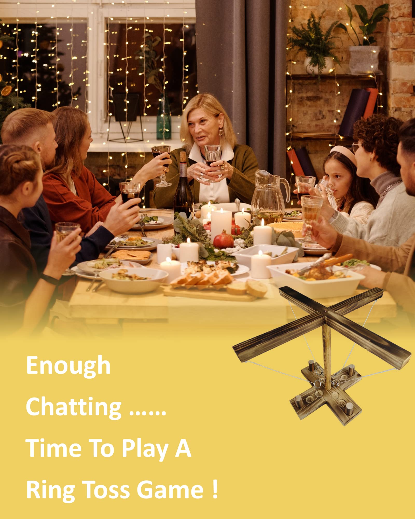 Hook and Ring Toss Game-Hookey Clash Adults Battle Fling Up to 4 Player ...