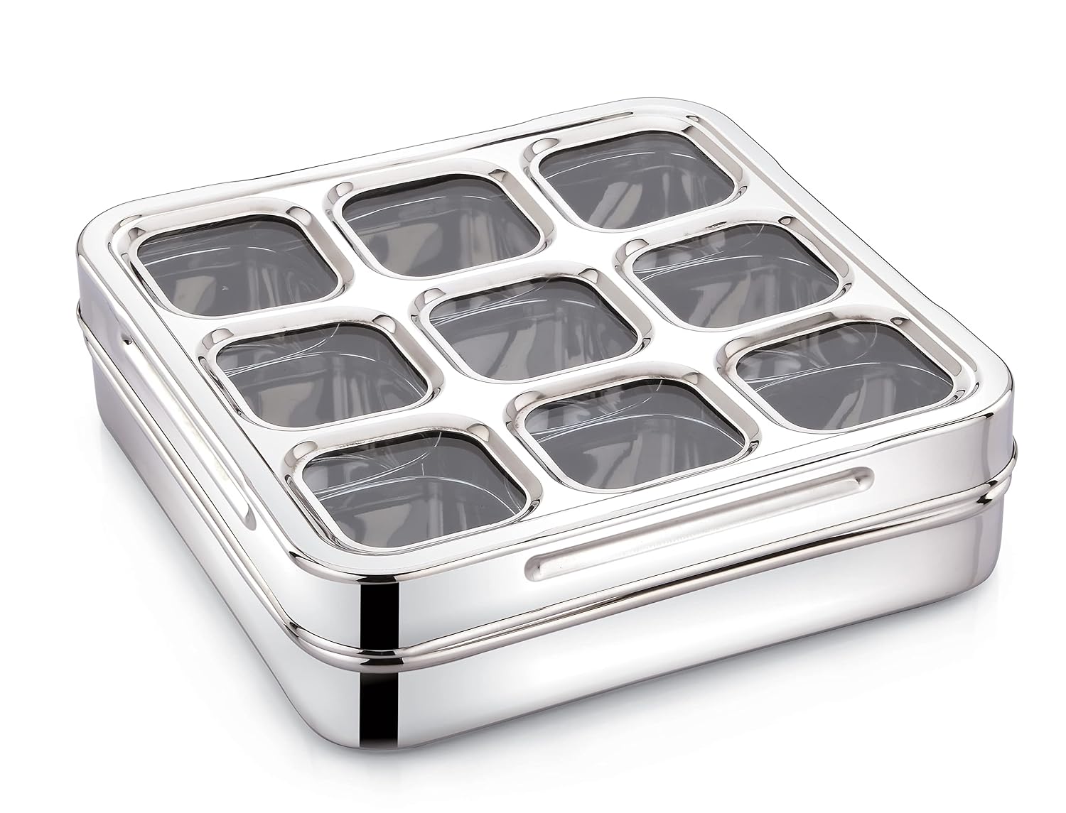 Buy Expresso 9 Square Stainless Steel Spice Box, Organiser with 9 ...