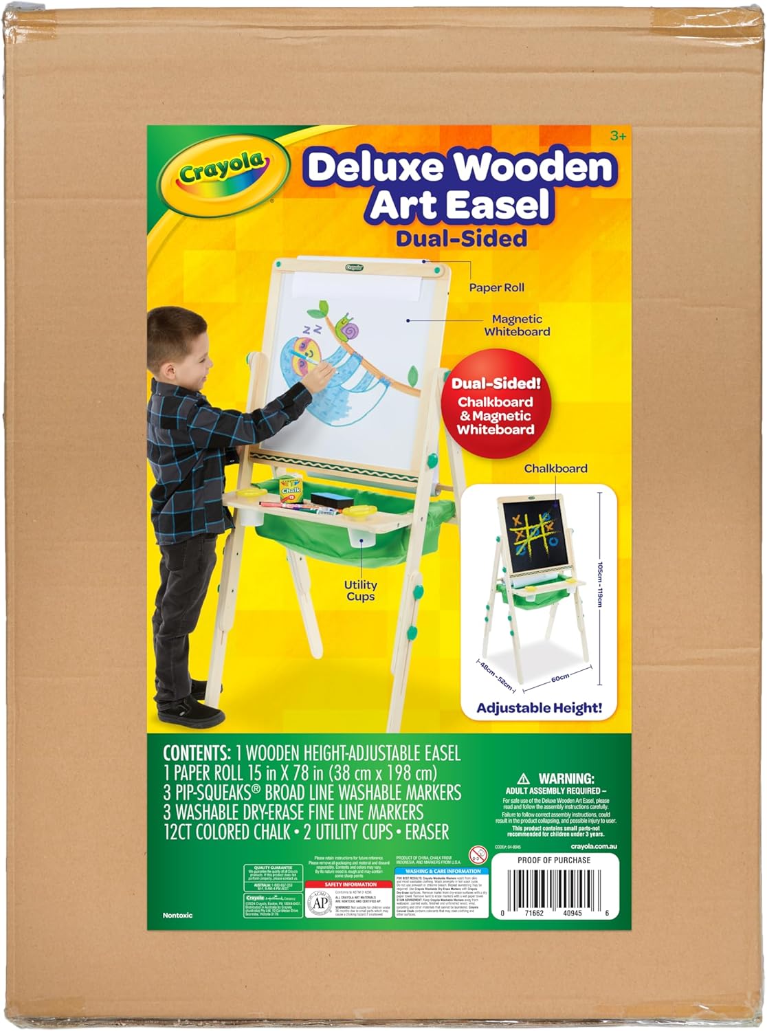Amazon.com: Crayola Deluxe Kids Wooden Art Easel & Supplies, Amazon for ...
