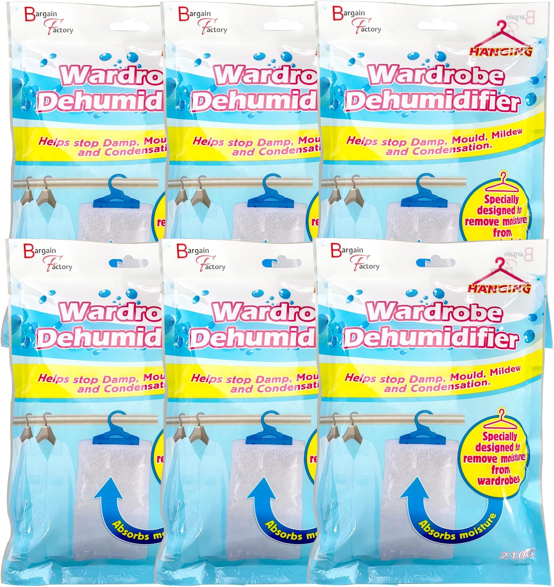 Nyxi Set of 40 Hanging Interior Wardrobe Dehumidifier - 230g Each Bag ...