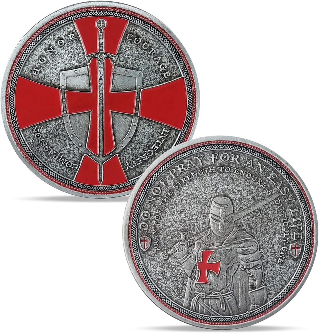 Amazon.com: Knight Templar Challenge Coin Red Cross Religious Coin ...