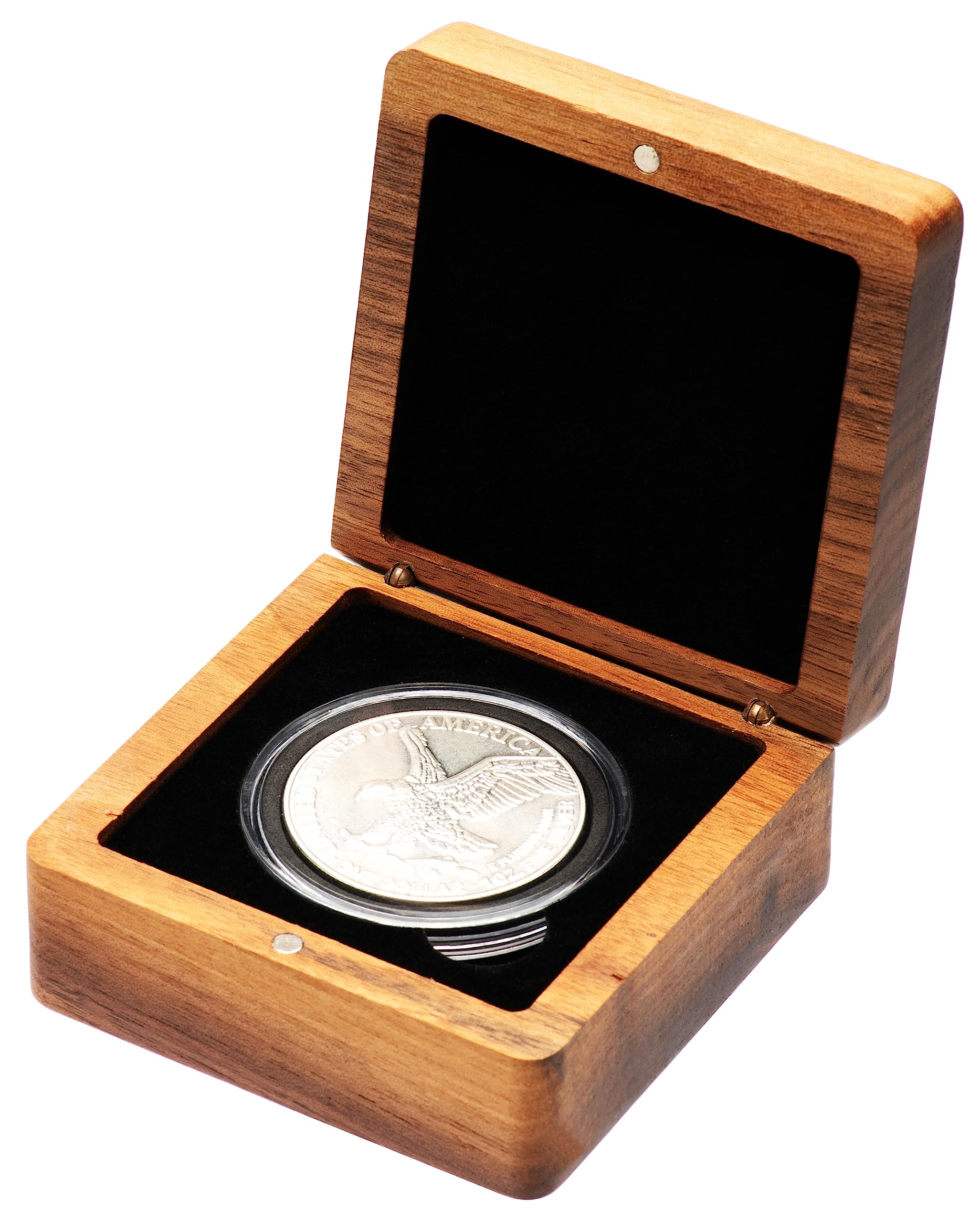 Amazon.com: COSISO Single Walnut Wood Challenge Coin Presentation ...