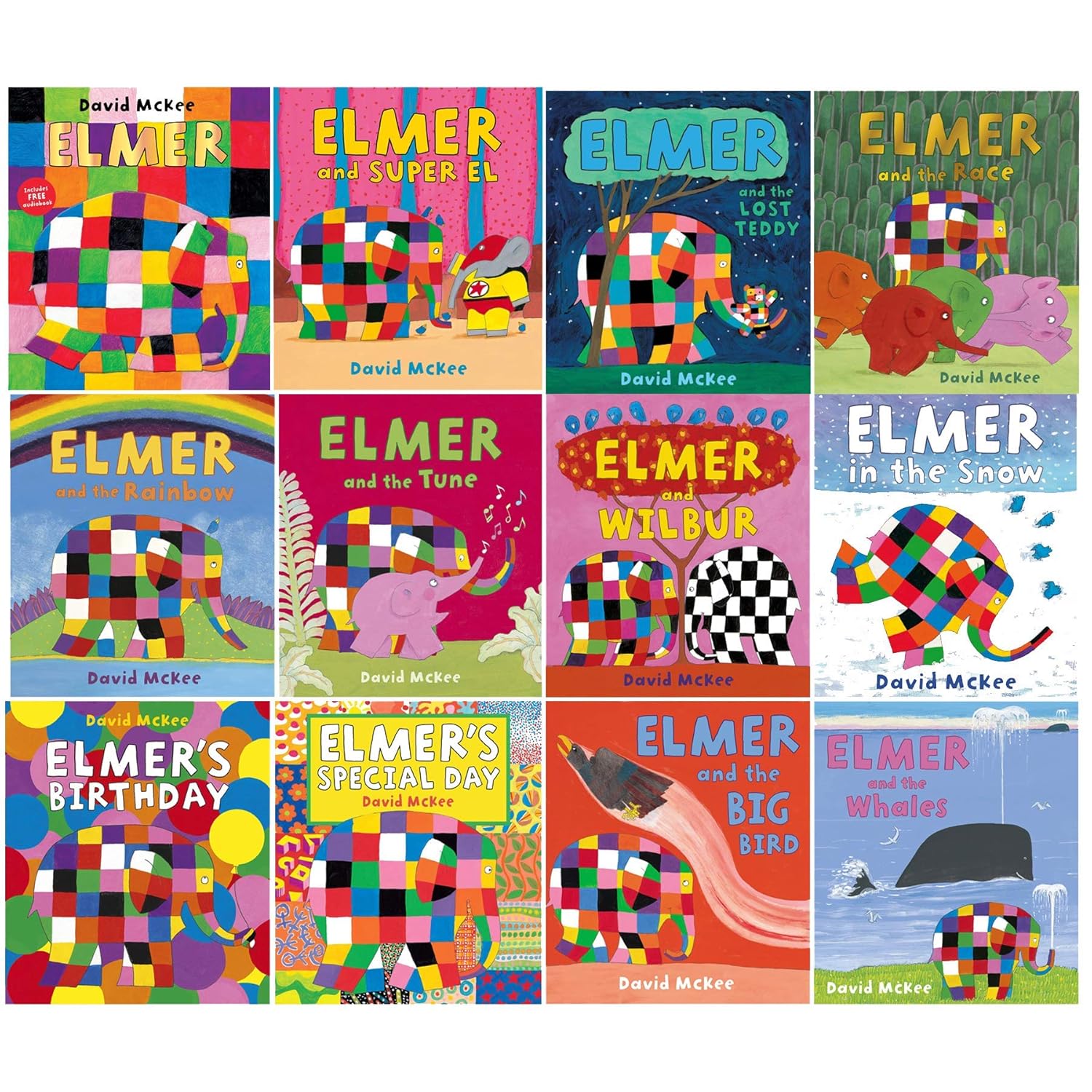 Elmer 12 Classic Picture Books Collection Set by David McKee (Elmer ...