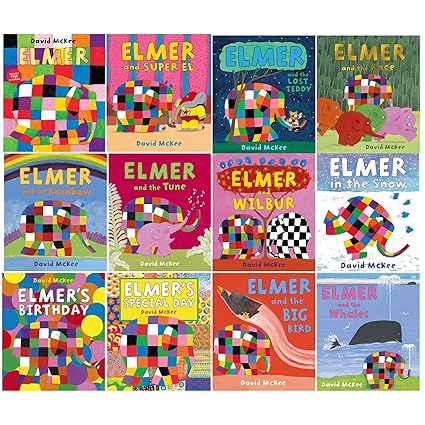 Elmer 12 Book Collection Set - Children Picture Flats Illustrated ...