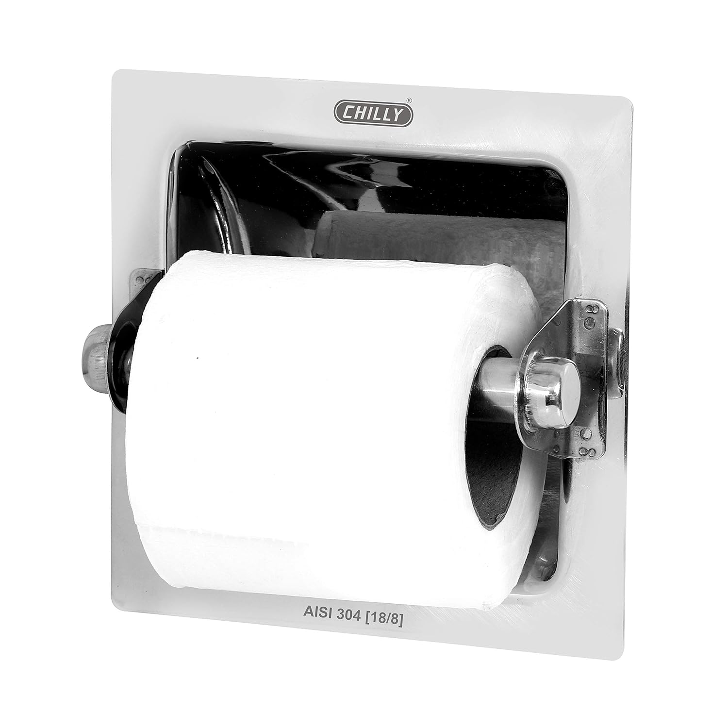 CHILLY Toilet Paper Holder - Concealed with Cutter. AISI 304(18/8 ...