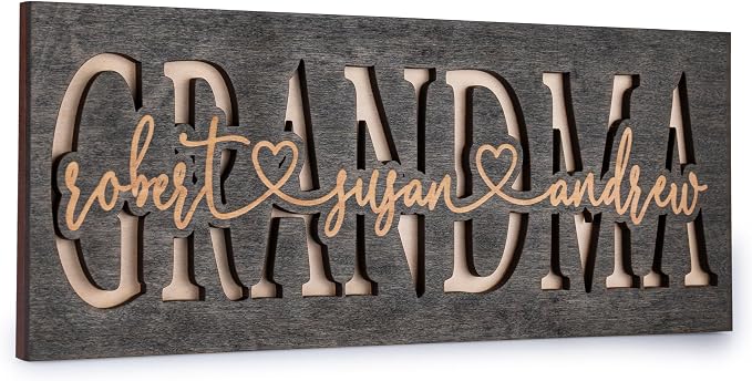 Amazon.com: GRANDMA - Gifts for Grandma, Personalized 3D Grandma Sign ...