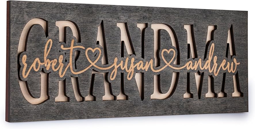 Amazon.com: GRANDMA - Gifts for Grandma, Personalized 3D Grandma Sign ...