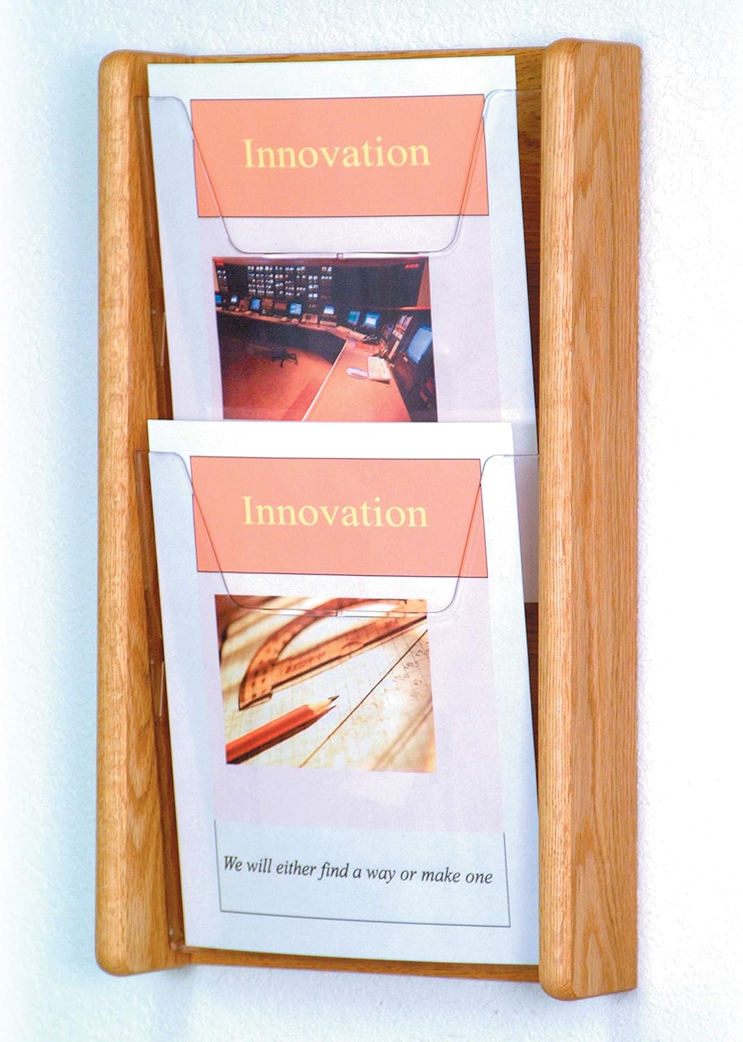 Amazon.com: Wooden Mallet 2-Pocket Stance Wall Display, Light Oak ...