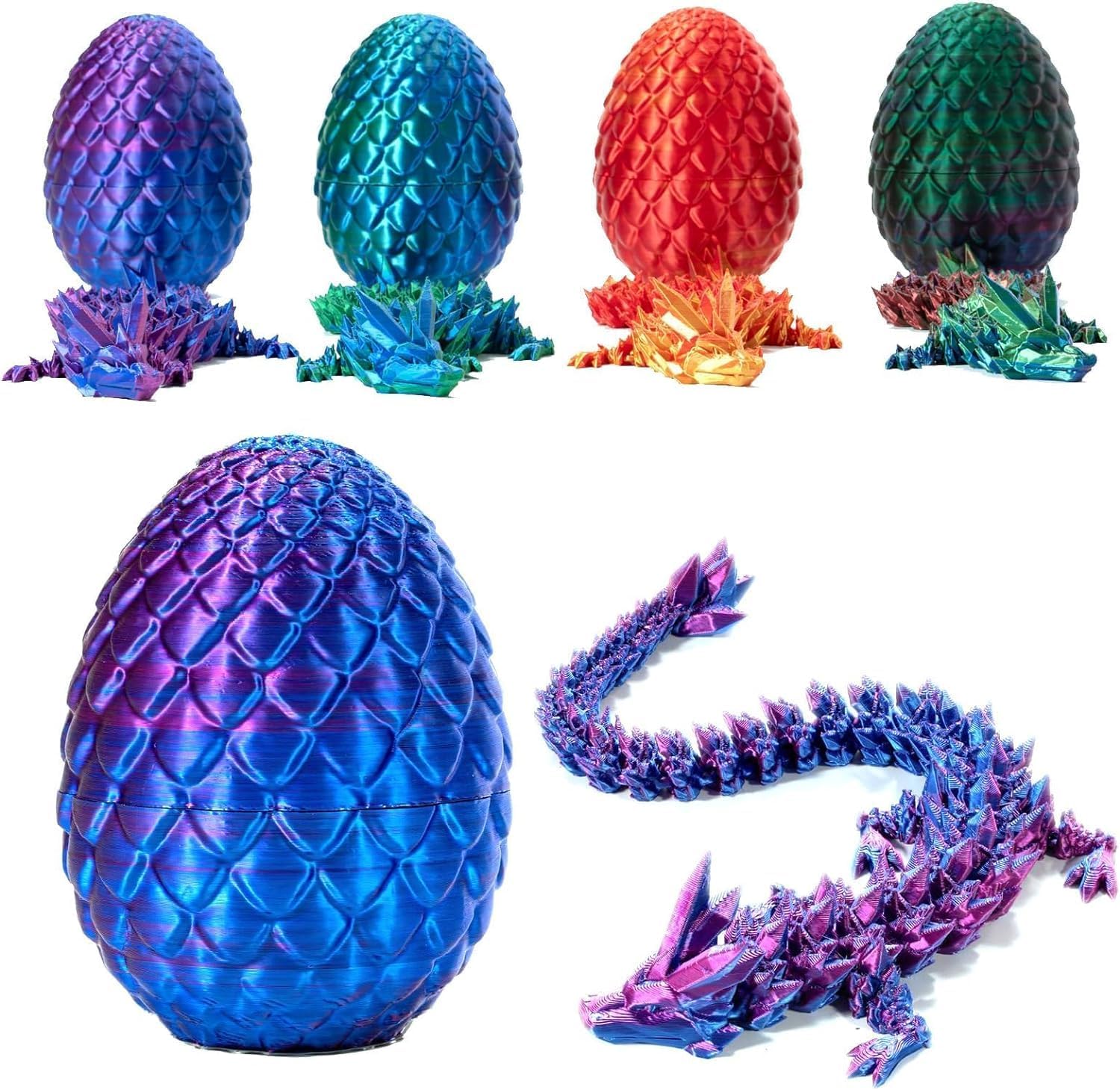 Dragon Eggs,3D Printed Dragon Eggs with Dragon Inside, 3D Articulated Dragon Home Décor,Mystery ...