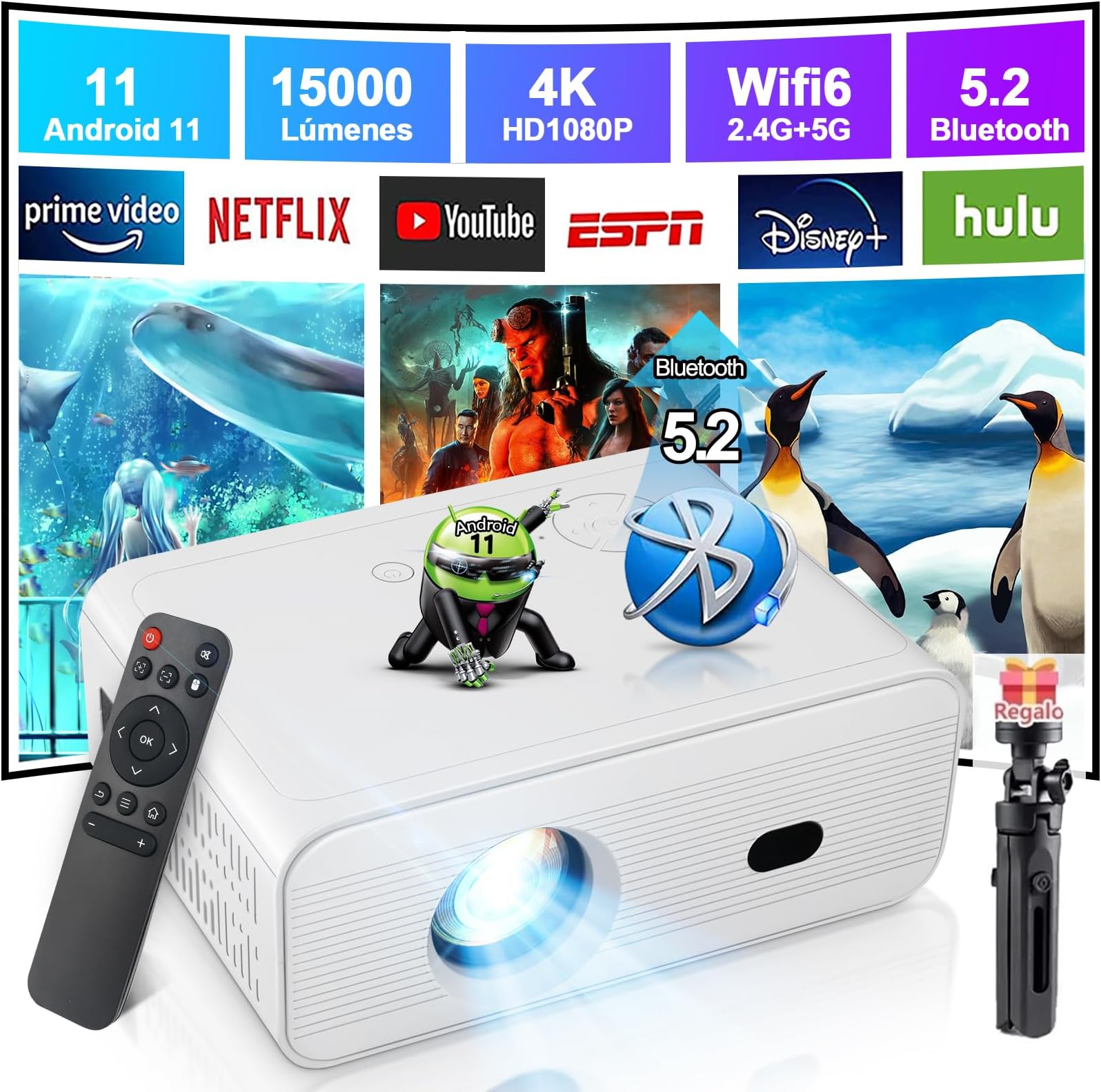 KACOTA Mini Proyector 4K Portátil Actualizado 2024,Incorporado Sistema ...